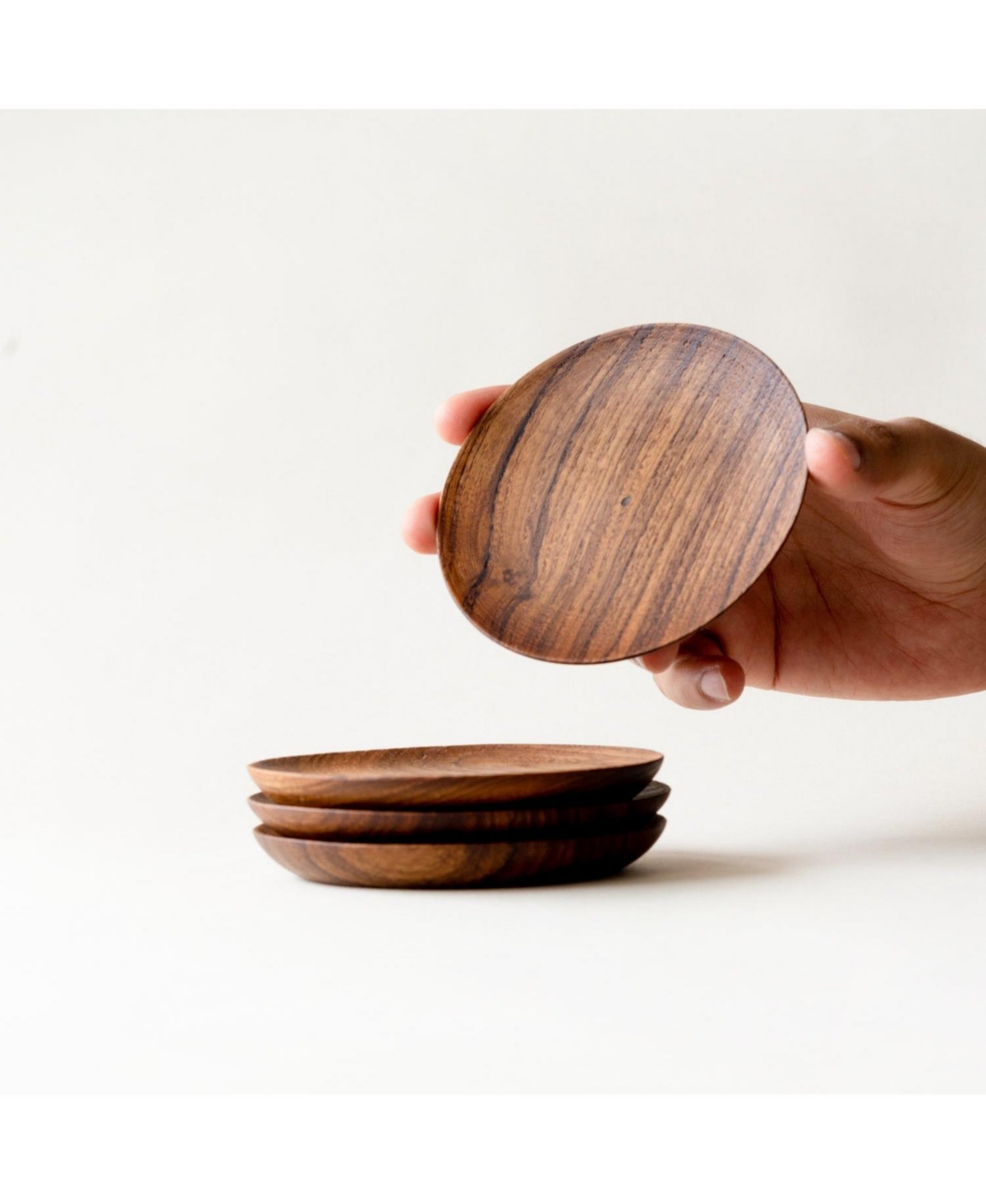 Click here for Fleck Fleck  Teak Coasters - set of 4 - Natural prices