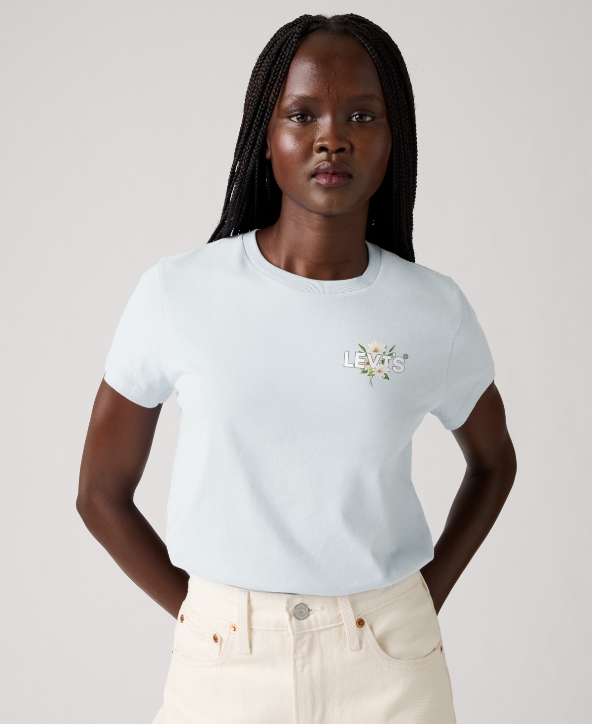 Click here for Levis Womens Perfect Graphic Logo Cotton T-shirt -... prices