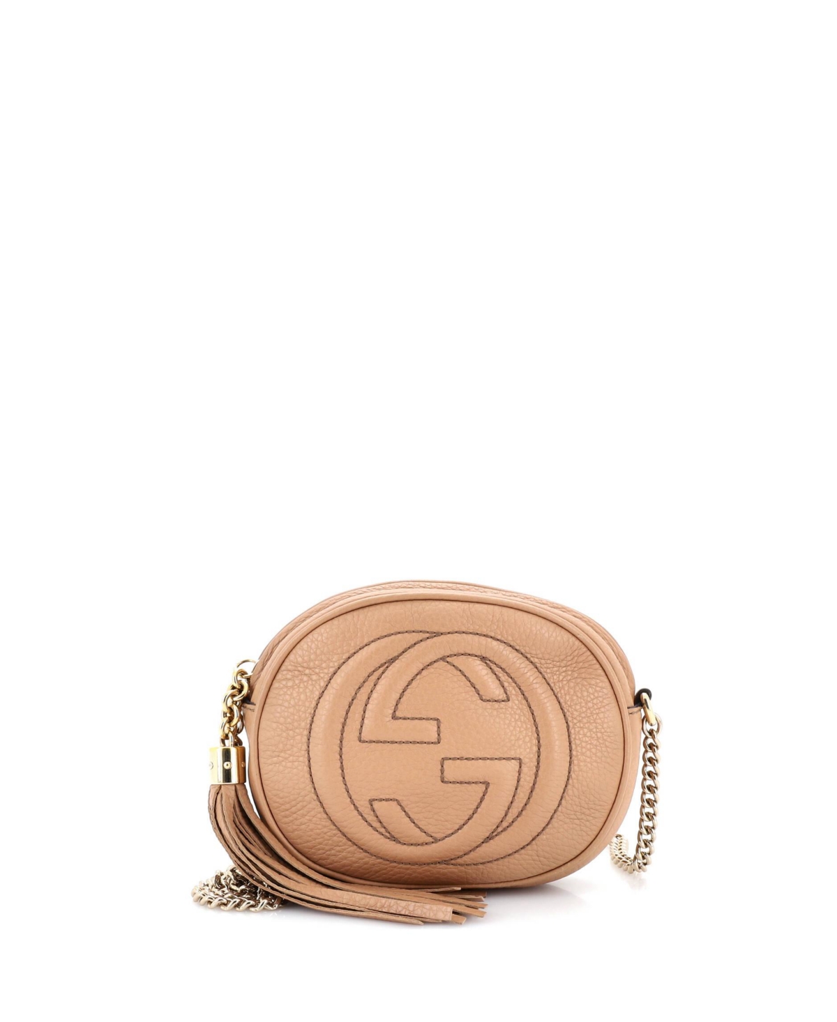 Click here for Pre-Owned Gucci Mini Soho Chain Bag Leather - Natu... prices