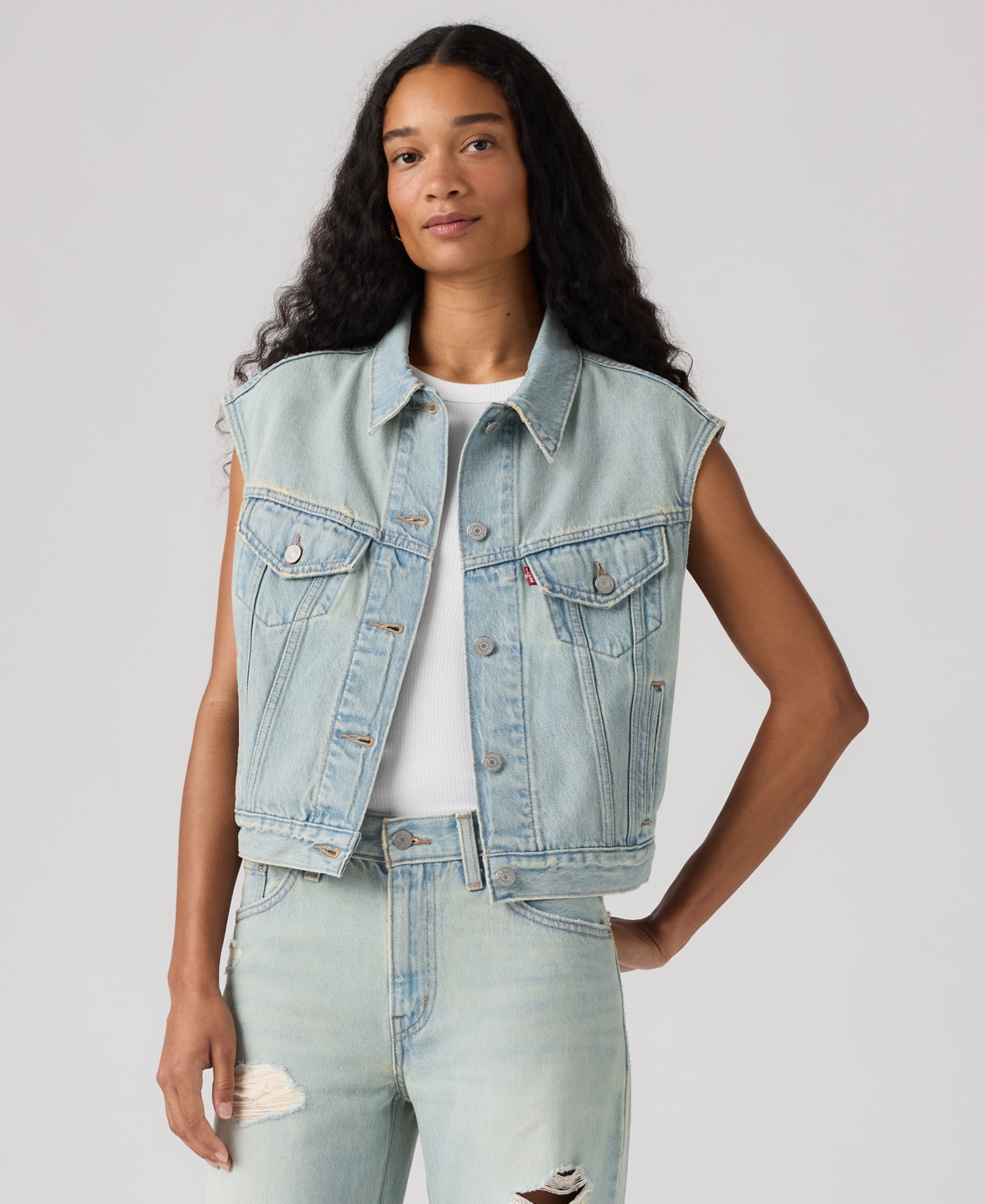 Click here for Levis Womens Premium Shrunken Vest - Que Pasa Truc... prices