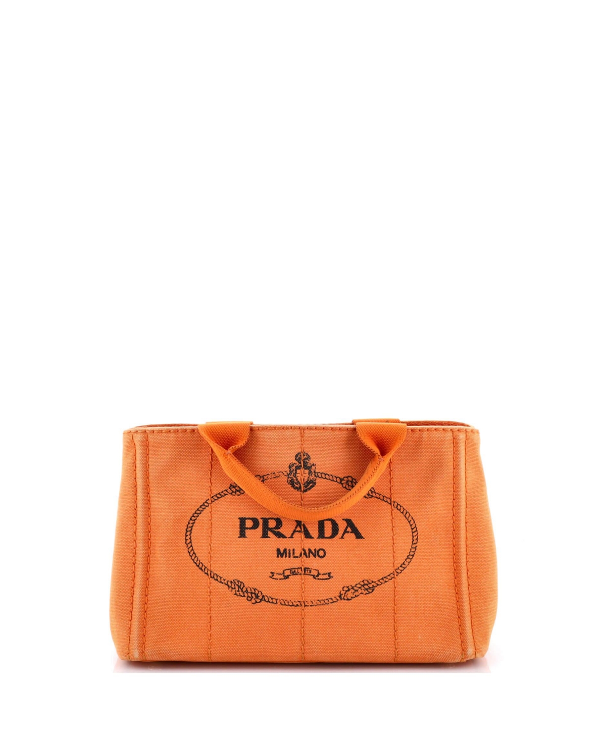 Click here for Pre-Owned Prada Mini Canapa Convertible Tote Canva... prices