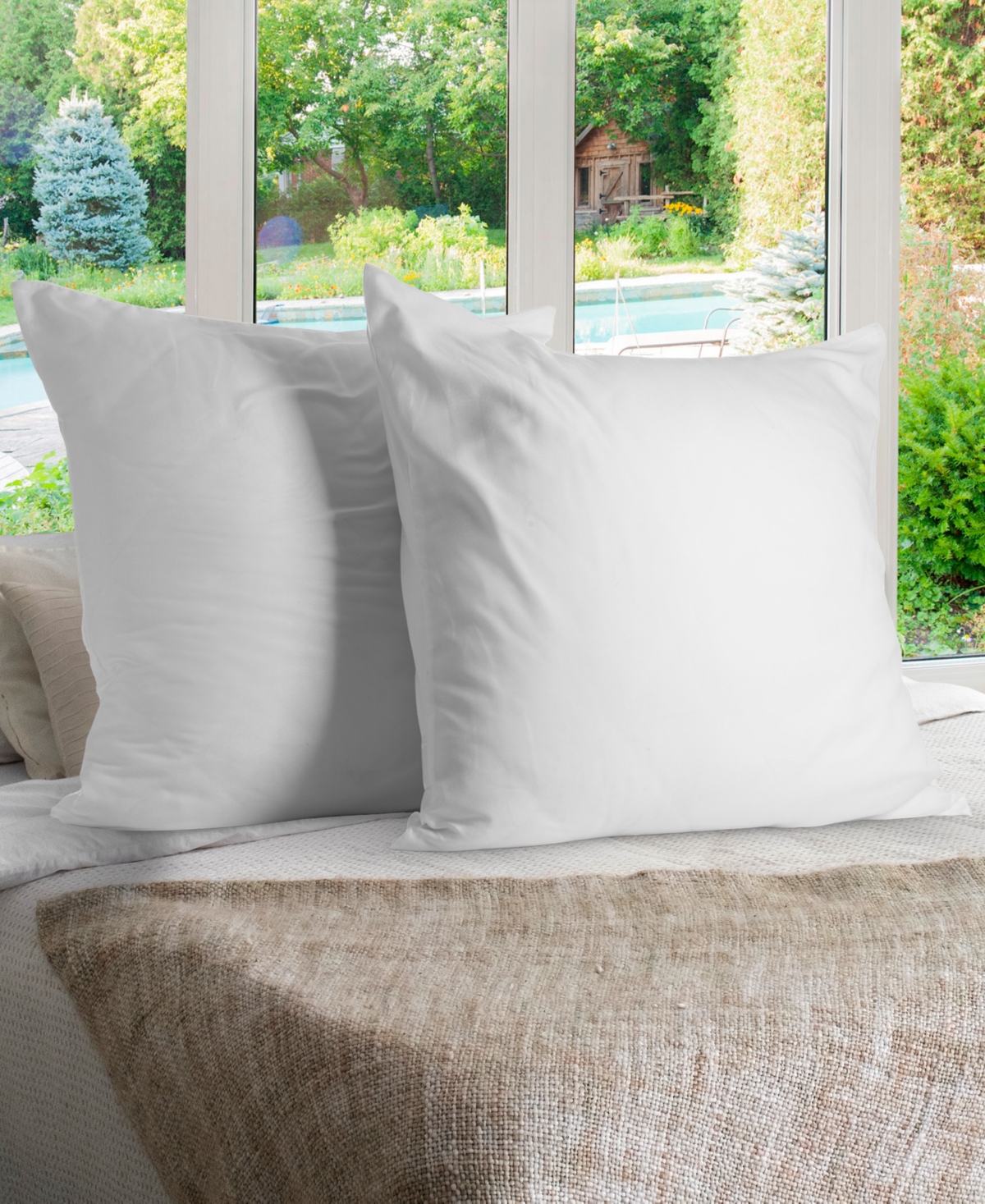 Click here for Cheer Collection 2-Pack Pillows  European - White prices