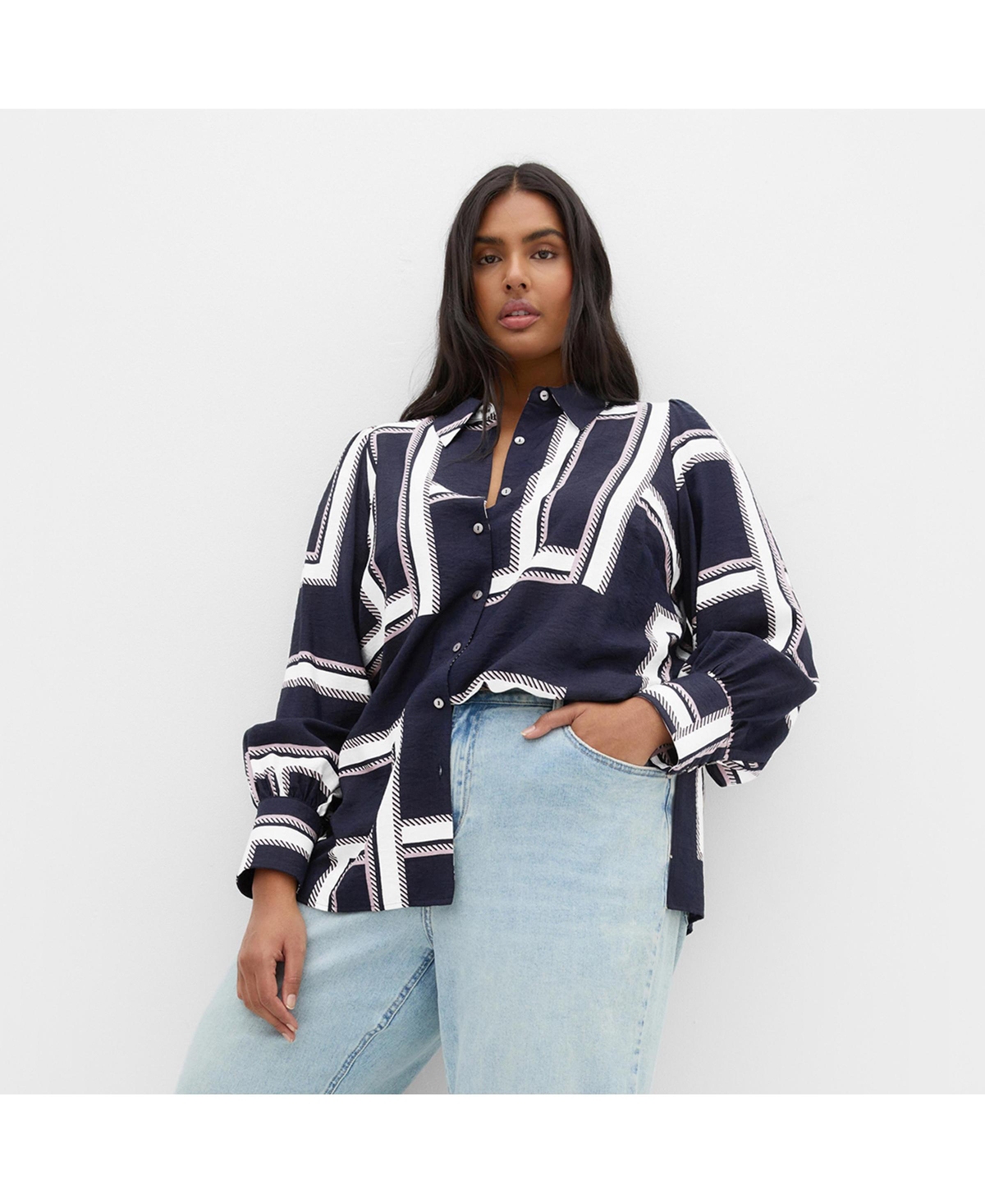 Click here for City Chic Plus Size Hallie Print Shirt - Sleek str... prices