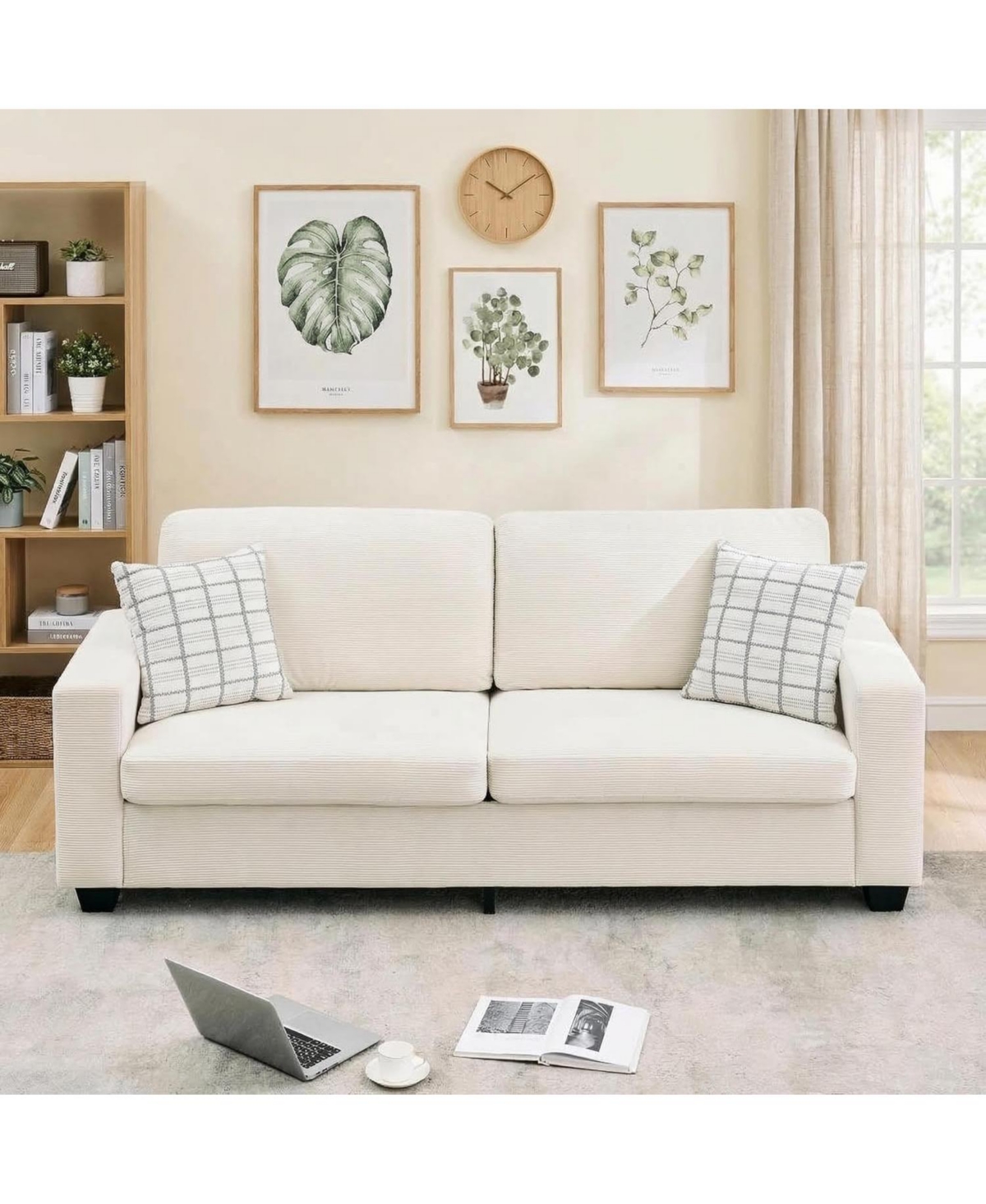 Click here for gaomon 84" Oversized Corduroy Loveseat  Moder... prices