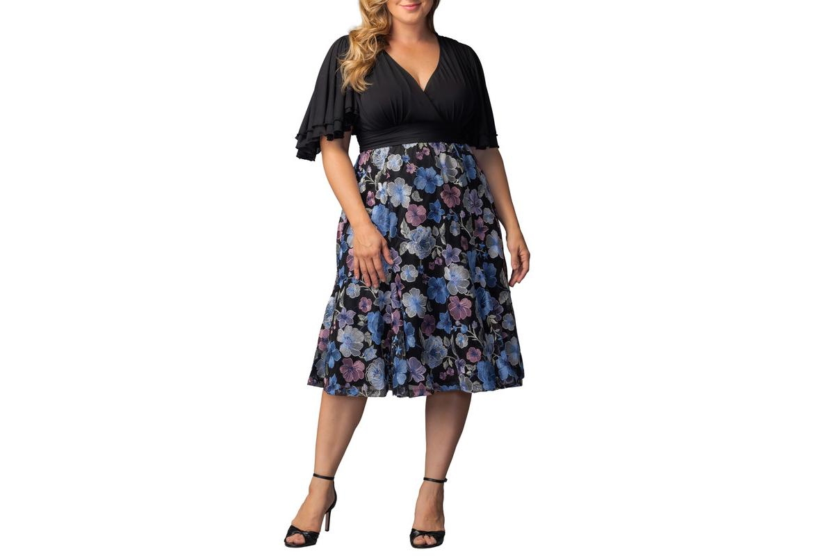 Click here for Kiyonna Plus Size Lillian Embroidered Mesh Midi Co... prices