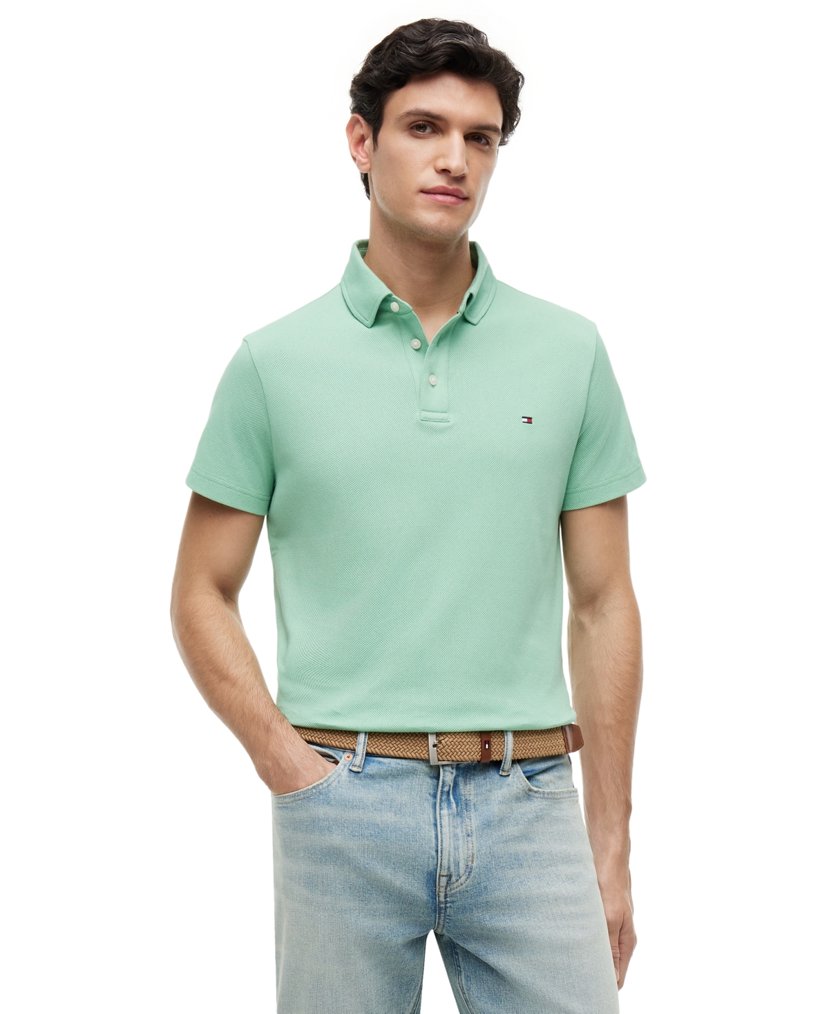 Click here for Tommy Hilfiger Mens Mesh Regular-Fit Polo Shirt -... prices