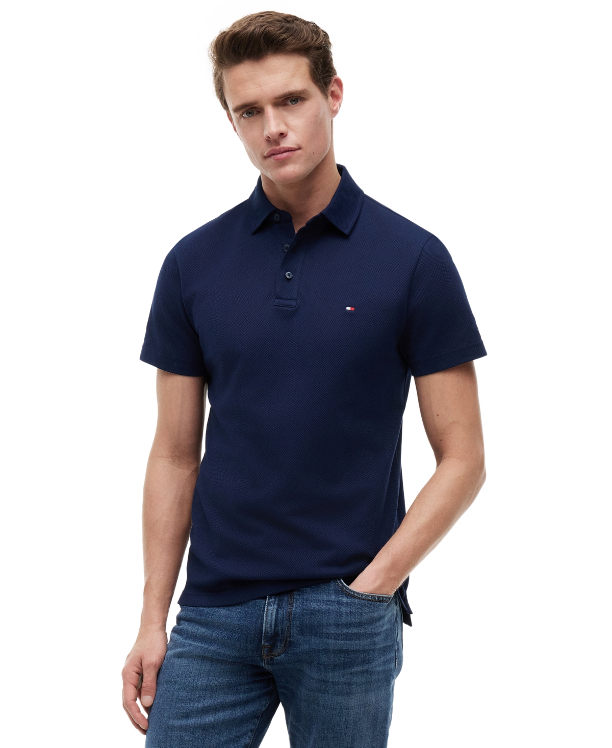 Click here for Tommy Hilfiger Mens Mesh Regular-Fit Polo Shirt -... prices