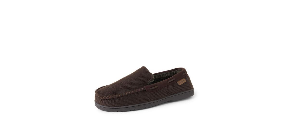 Click here for Dearfoams Mens Keaton Twill House Shoe Moccasin Sl... prices