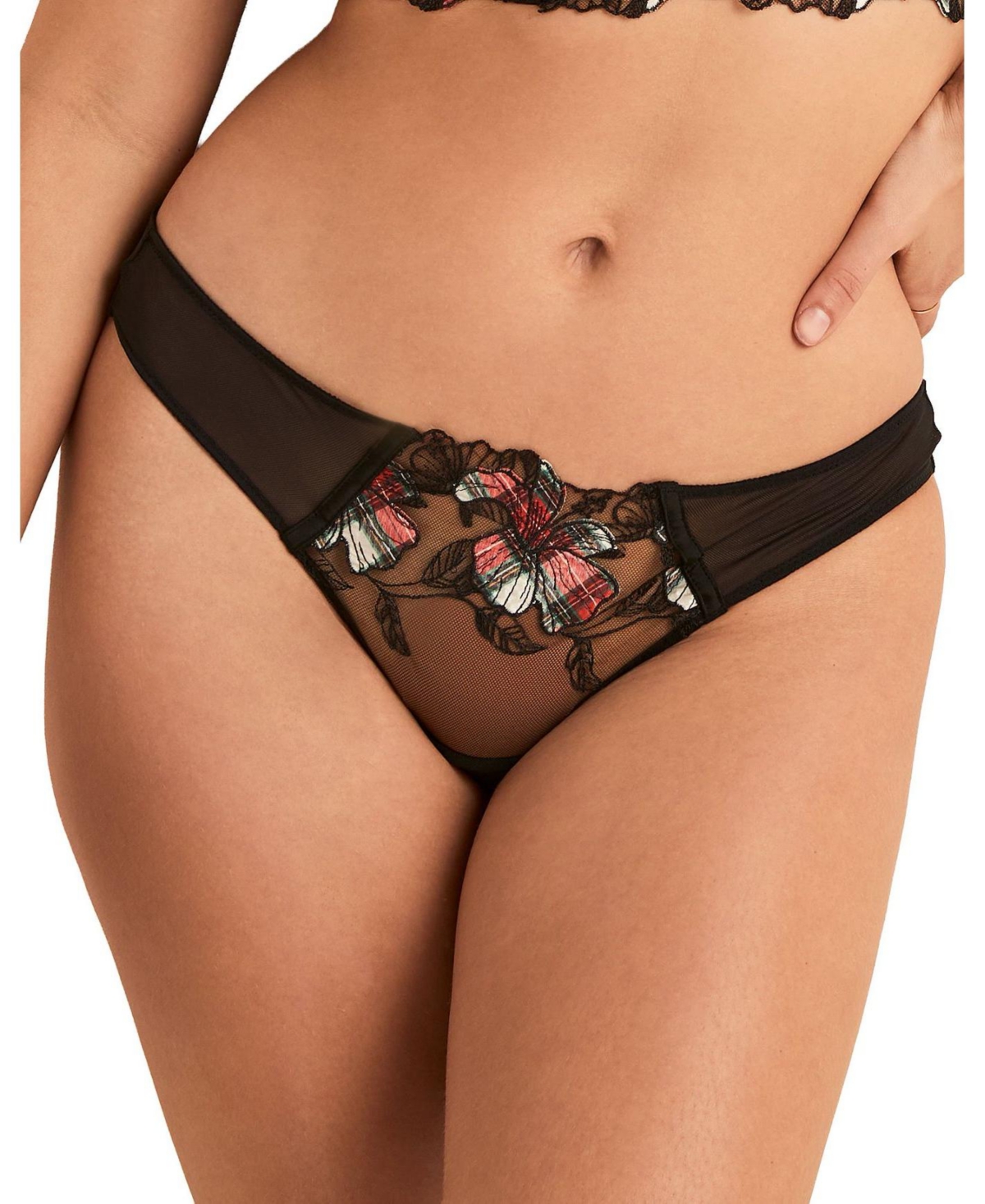 Click here for Adore Me Womens Carole Thong Panty - Plaid black prices