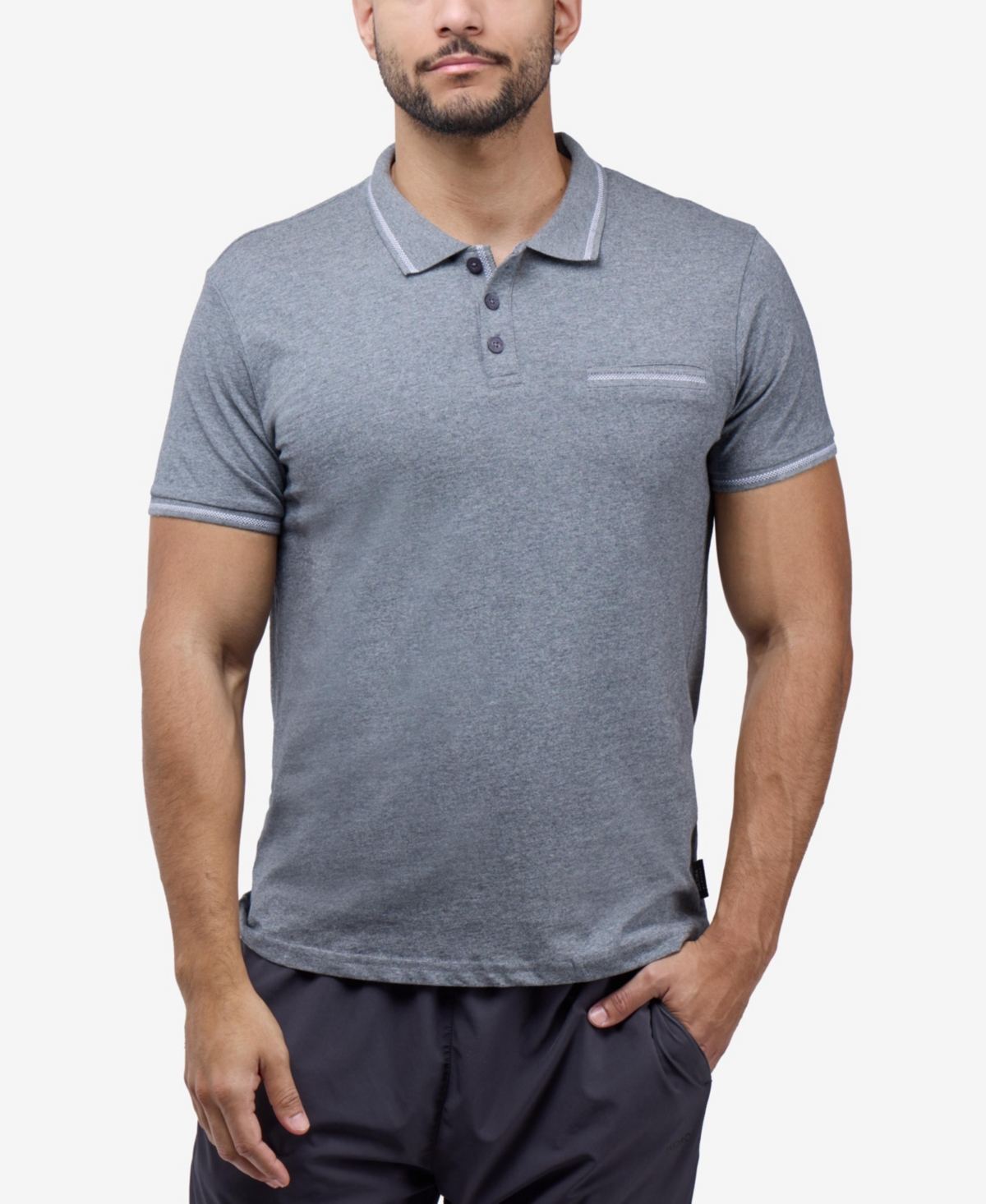 Click here for X-Ray Mens Polo with Jacquard Rib and Chest Rib Po... prices