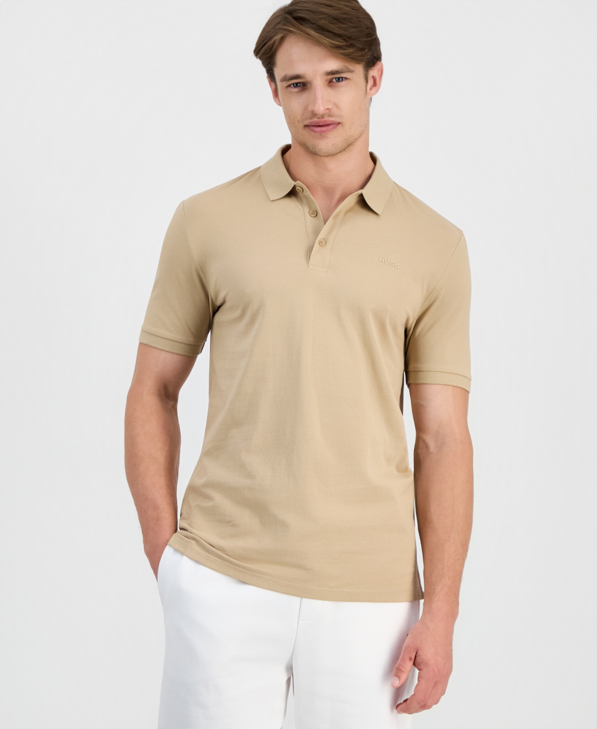 Click here for Hugo by Hugo Boss Mens Donos Polo Shirt - Med Beig... prices