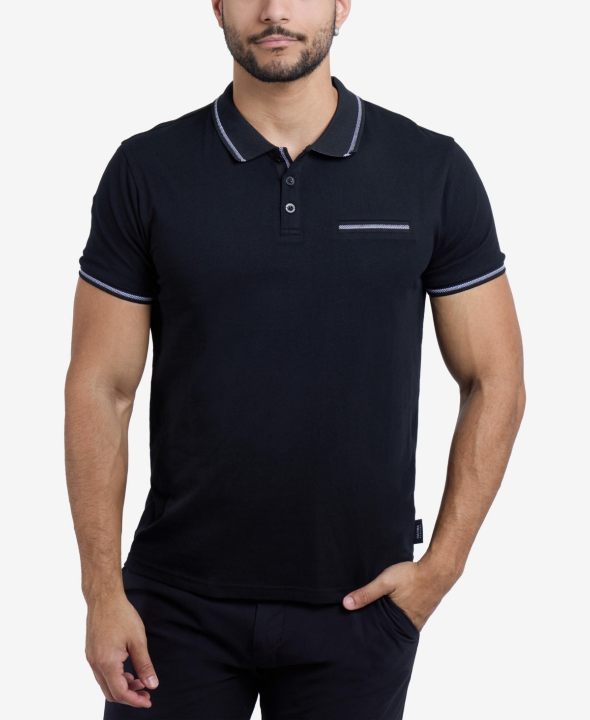 Click here for X-Ray Mens Polo with Jacquard Rib and Chest Rib Po... prices