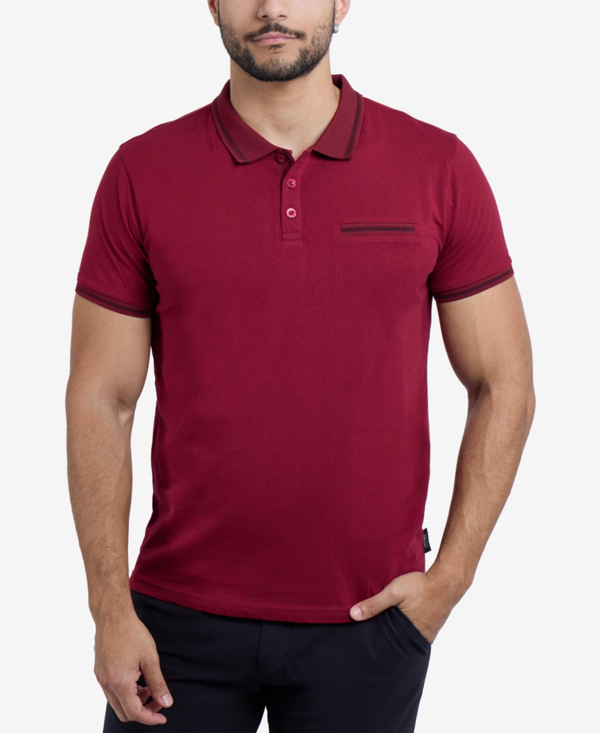 Click here for X-Ray Mens Polo with Jacquard Rib and Chest Rib Po... prices