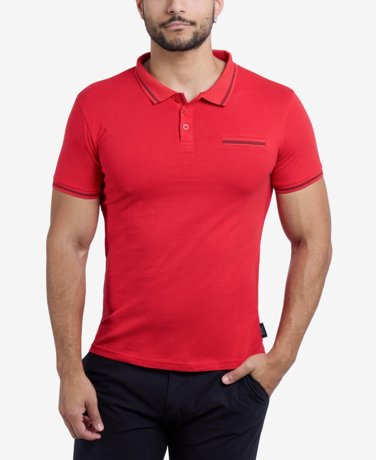 Click here for X-Ray Mens Polo with Jacquard Rib and Chest Rib Po... prices