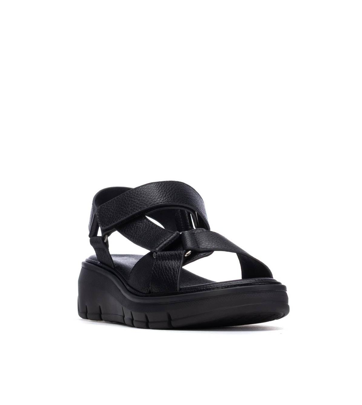 Click here for Xti Womens Comfort Wedge Strappy Sandals - Black prices