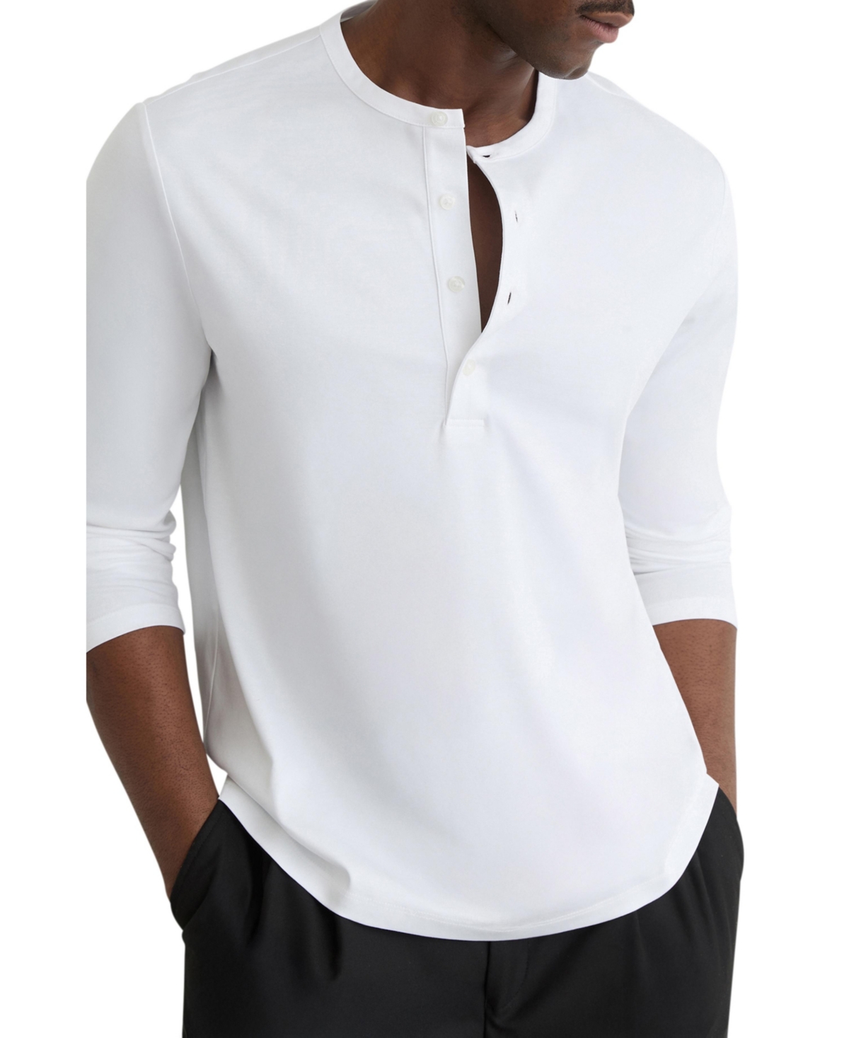 Click here for Reiss Mens Airwater-Cotton Jersey Henley T-Shirt -... prices