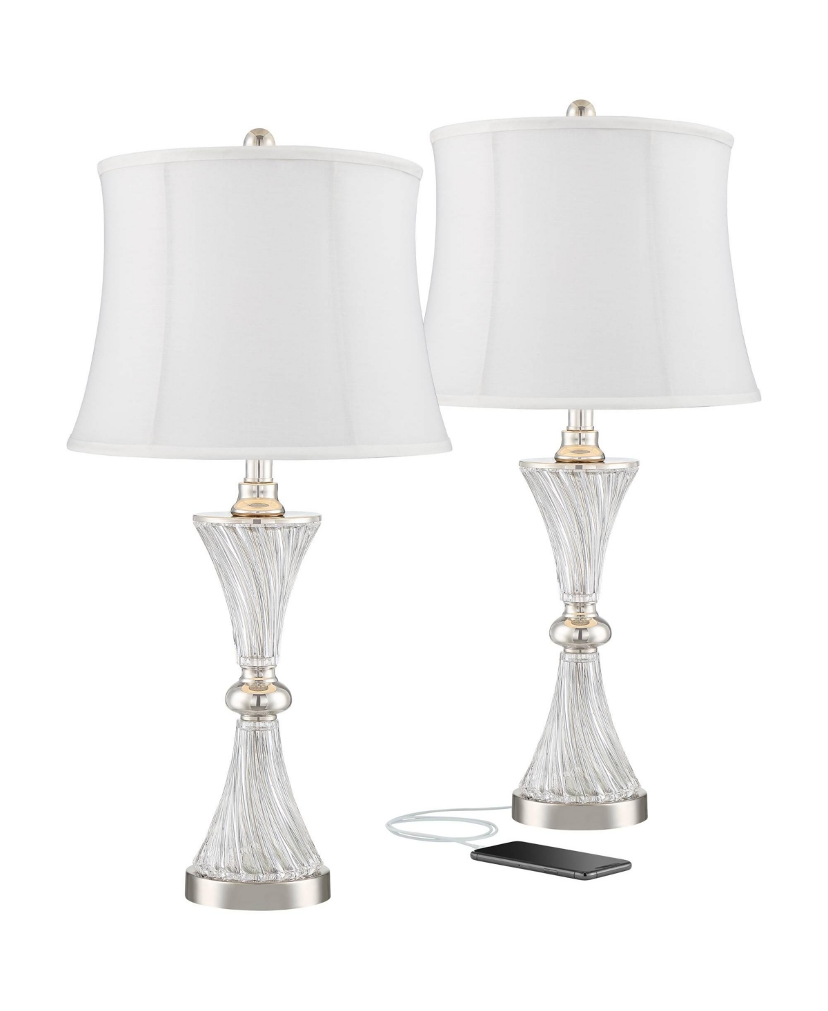 Click here for Regency Hill Luca Modern Table Lamps 25 1/2 High S... prices