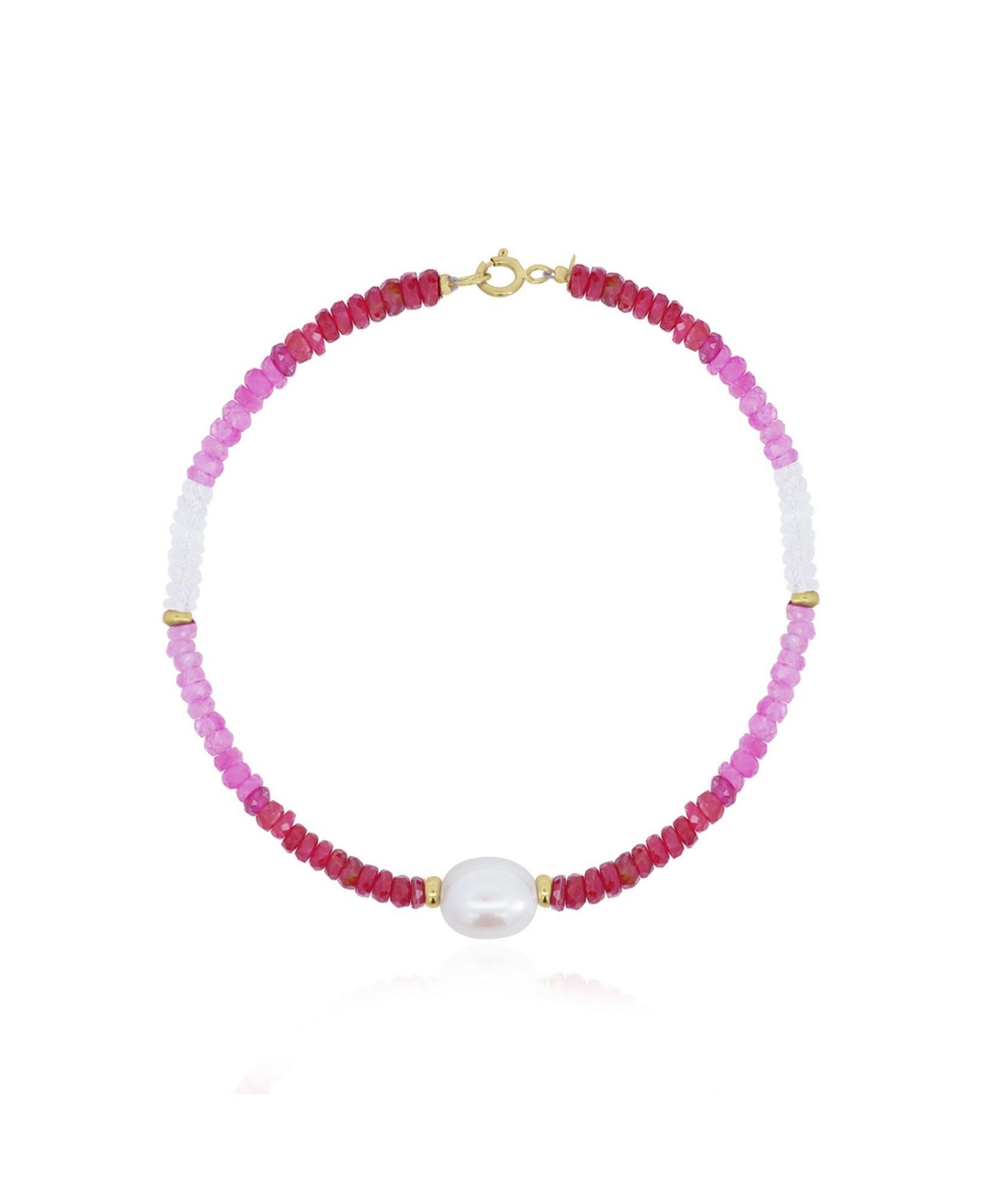 Click here for The Lovery Ruby Ombre Bead Pearl Bracelet 14K Gold... prices
