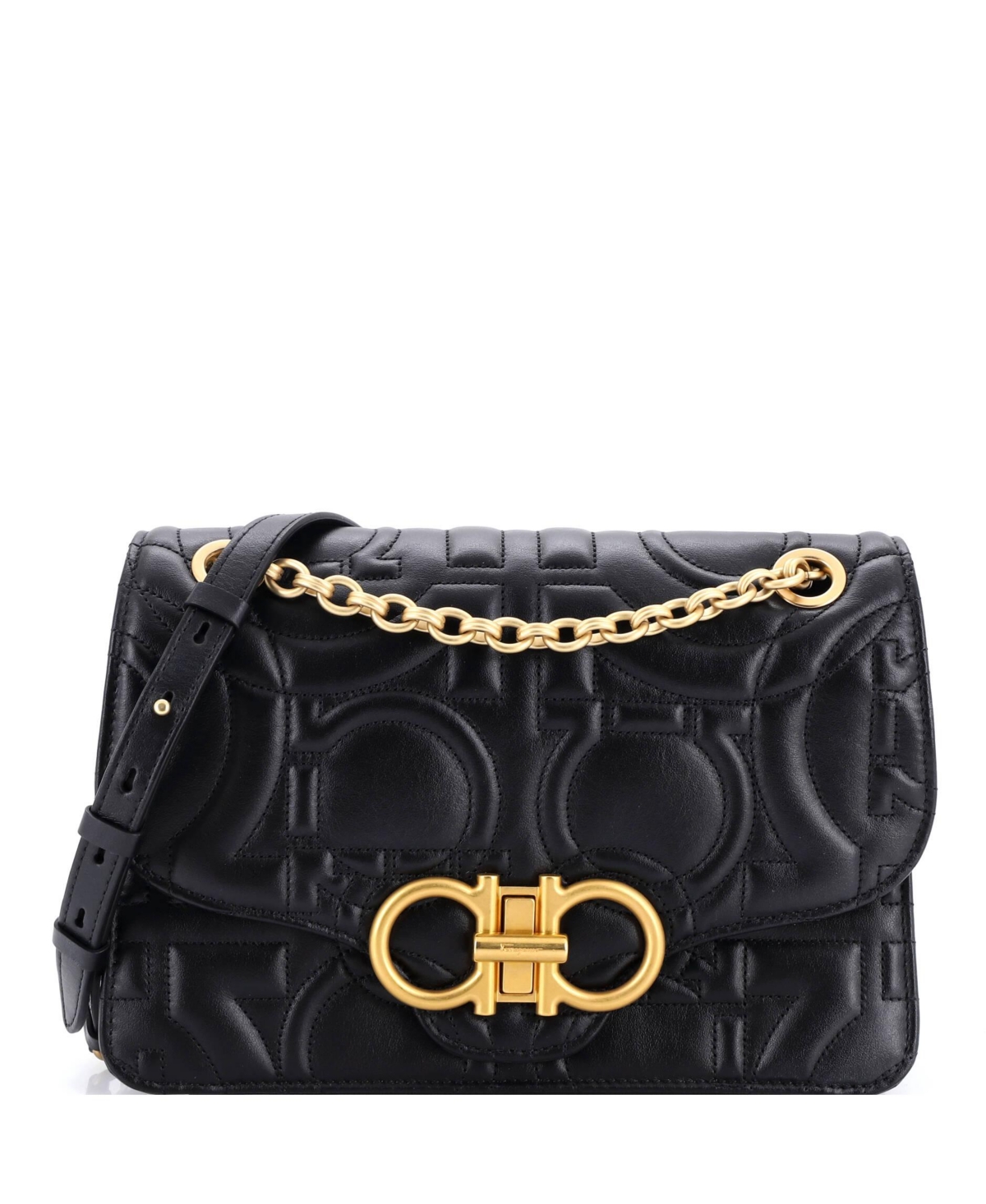 Click here for Pre-Owned Salvatore Ferragamo Medium Gancini Turnl... prices