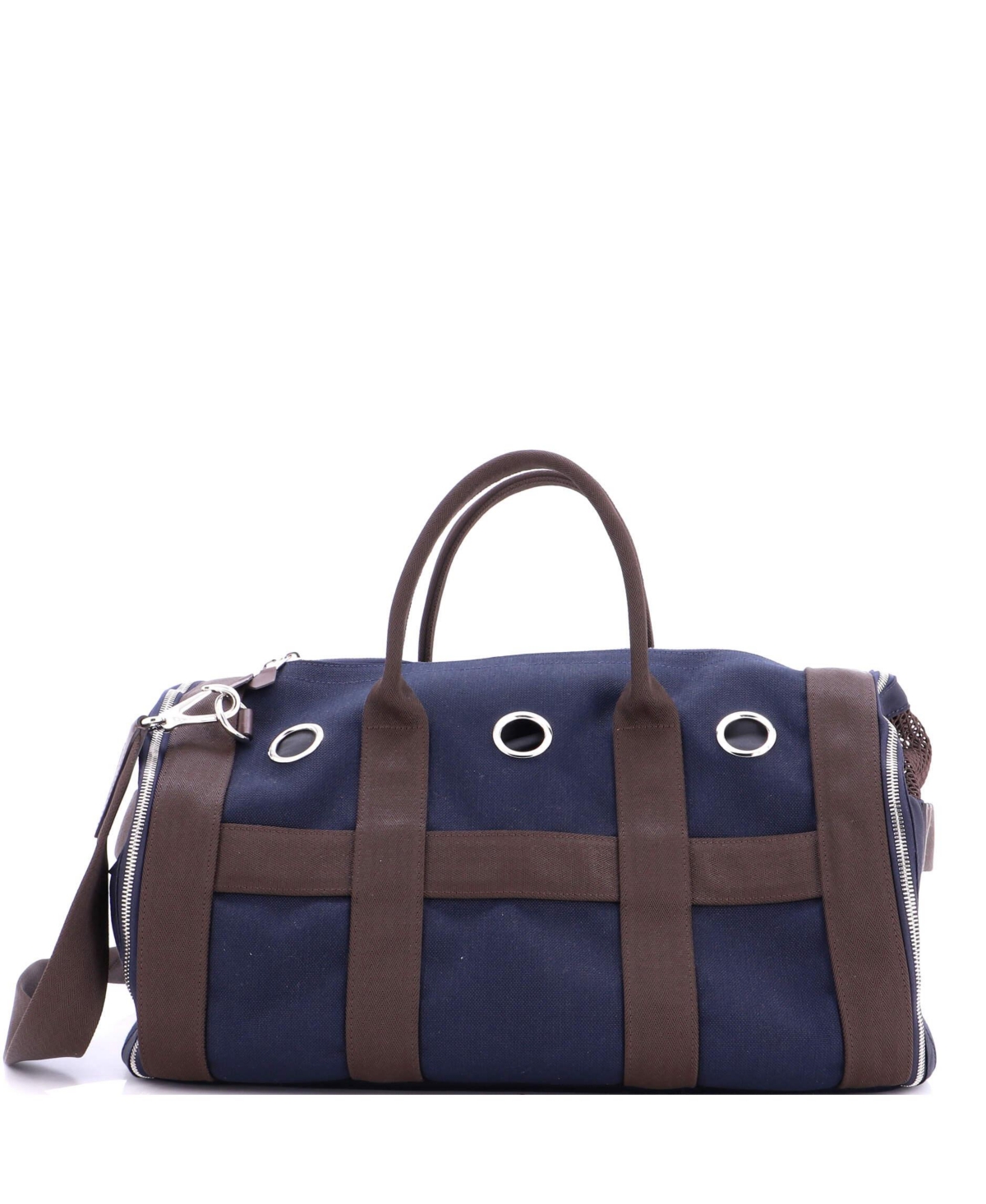 Click here for Pre-Owned HERMES Carrying Dog Bag Canvas - Blue prices