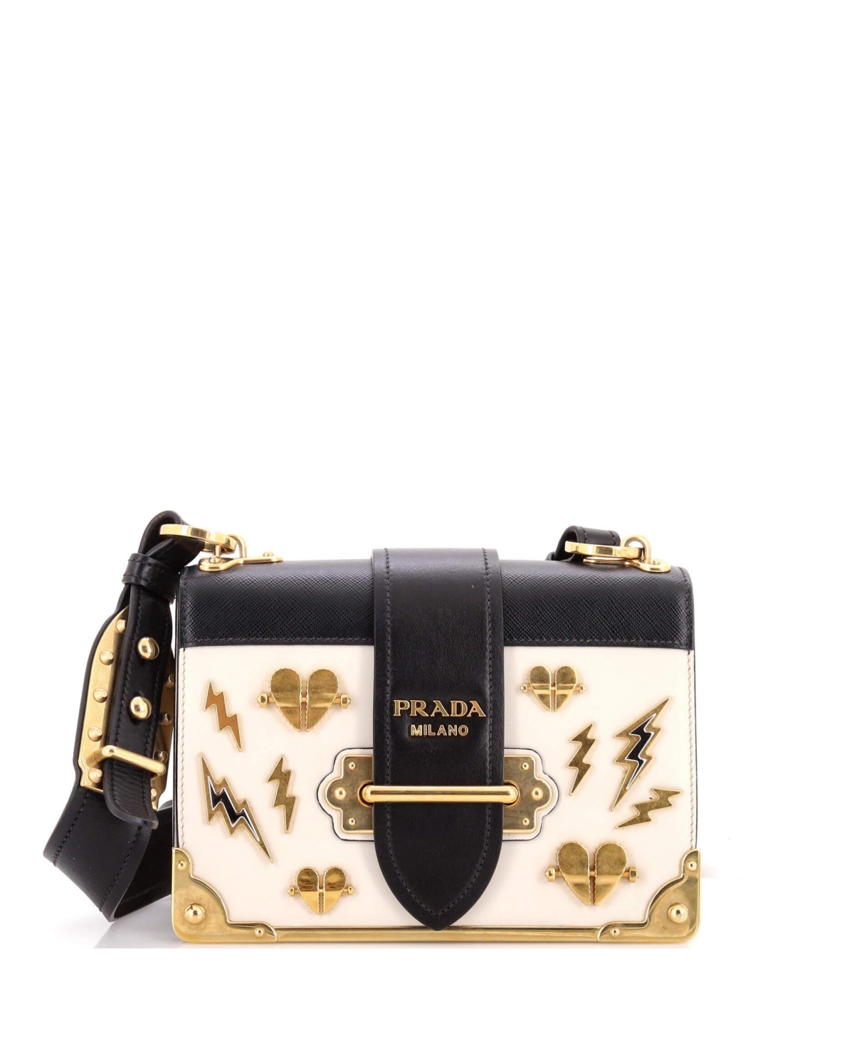 Click here for Pre-Owned Prada Small Cahier Crossbody Bag Embelli... prices