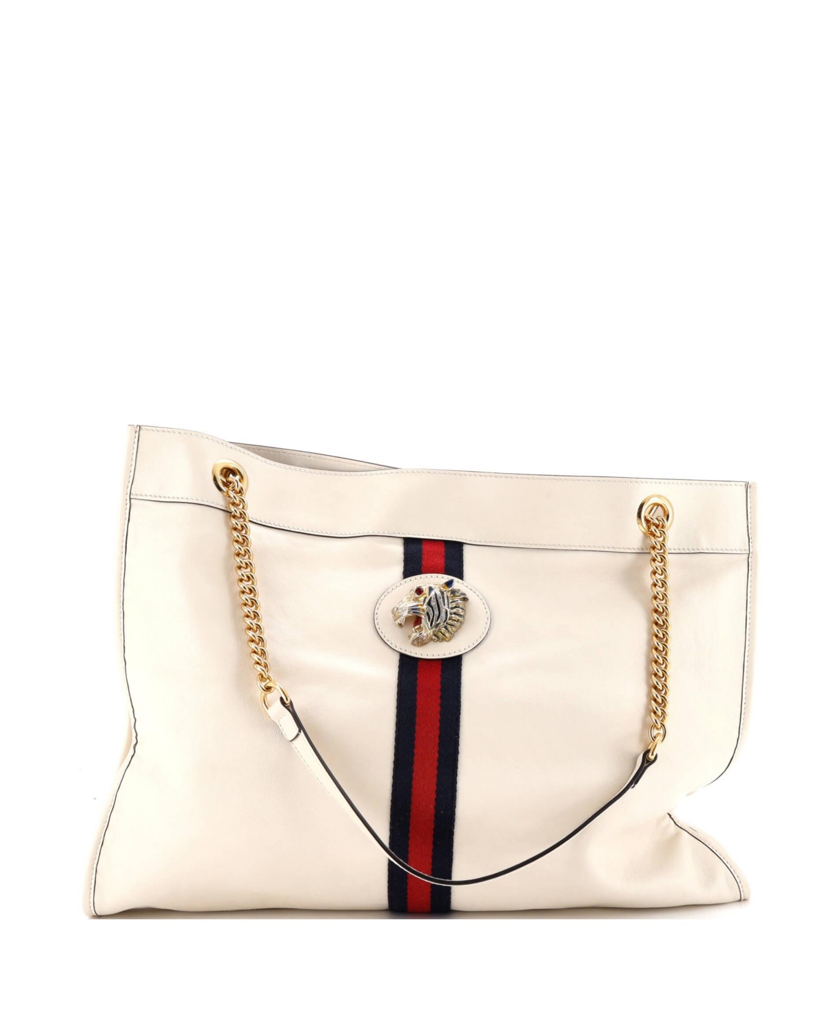 Click here for Pre-Owned Gucci Large Rajah Chain Tote Leather - N... prices