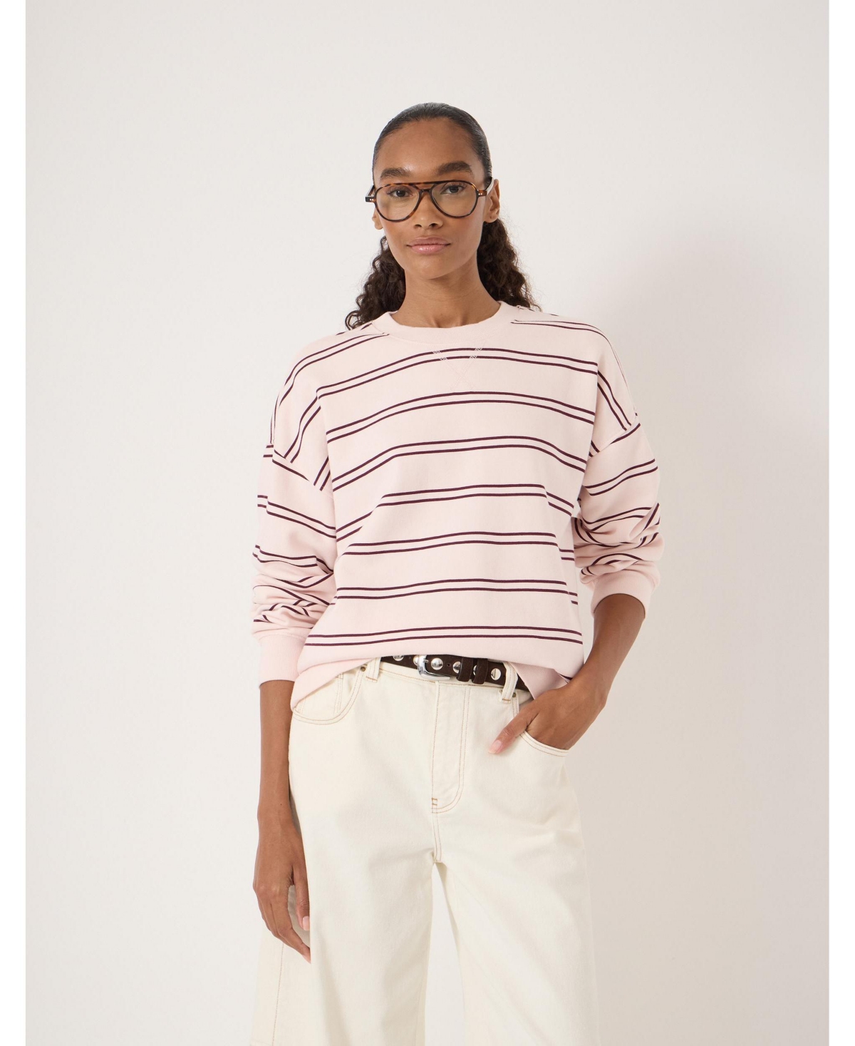 Click here for Hush Womens Luca Stripe Heavyweight Sweatshirt - P... prices