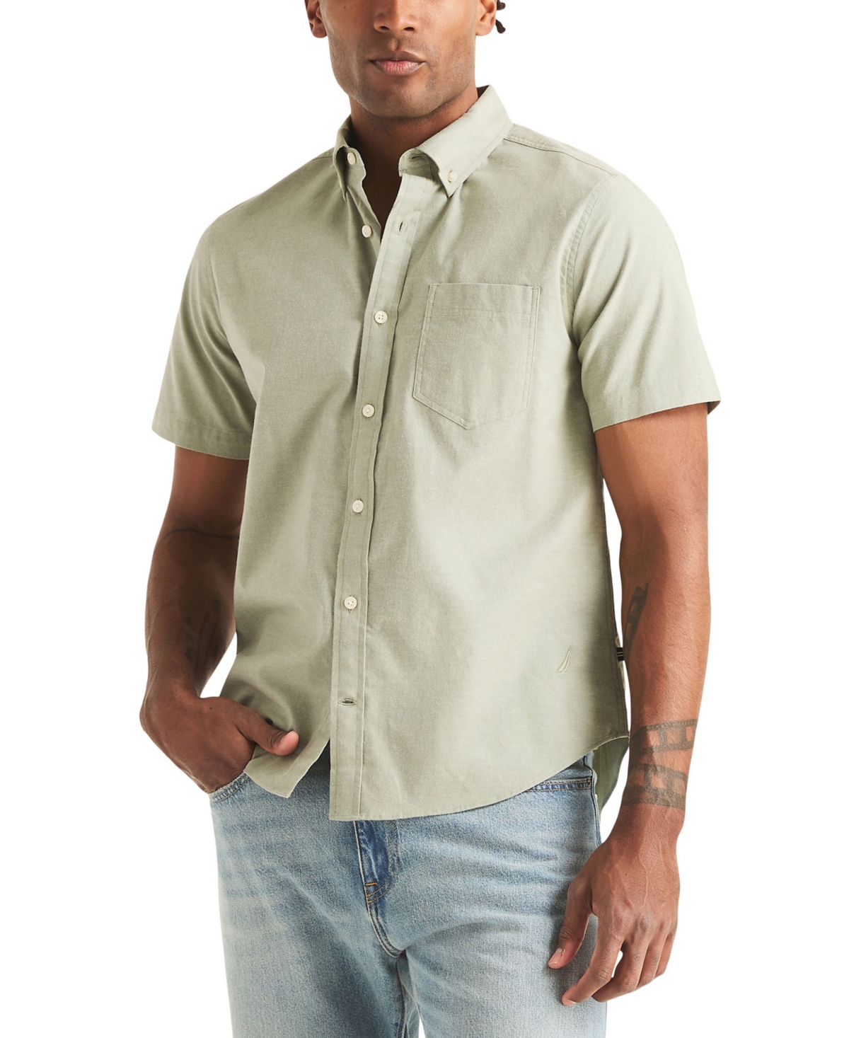 Click here for Nautica Mens Short-Sleeve Oxford Shirt - Seaspray prices