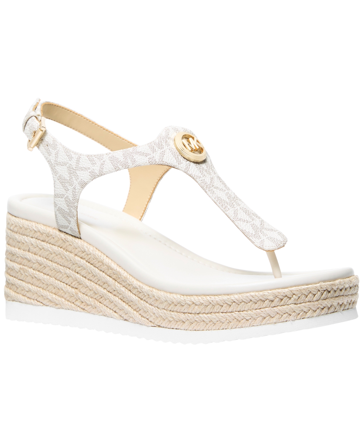 Click here for Michael Kors Womens Val Thong Wedge Sandals - Vani... prices