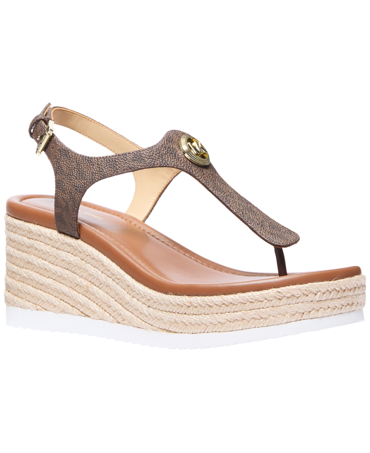 Click here for Michael Kors Womens Val Thong Wedge Sandals - Brow... prices