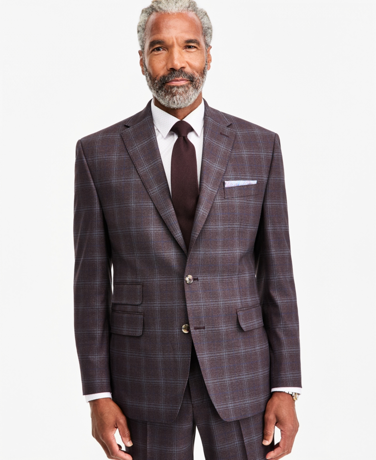 Click here for Tayion Collection Mens Classic-Fit Burgundy Plaid... prices