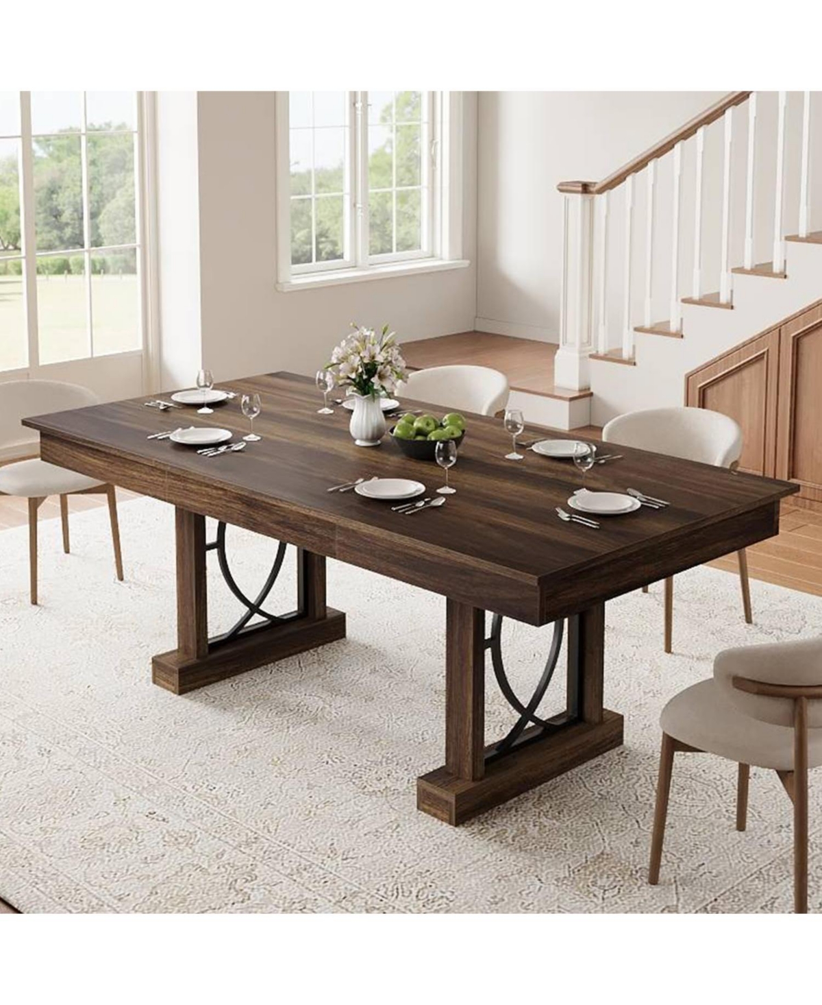 Click here for gaomon 71-Inch Wooden Kitchen Table with Two Drawe... prices
