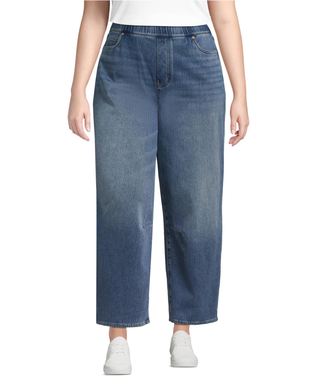 Click here for Lands End Womens Starfish High Rise Knit Denim Bar... prices