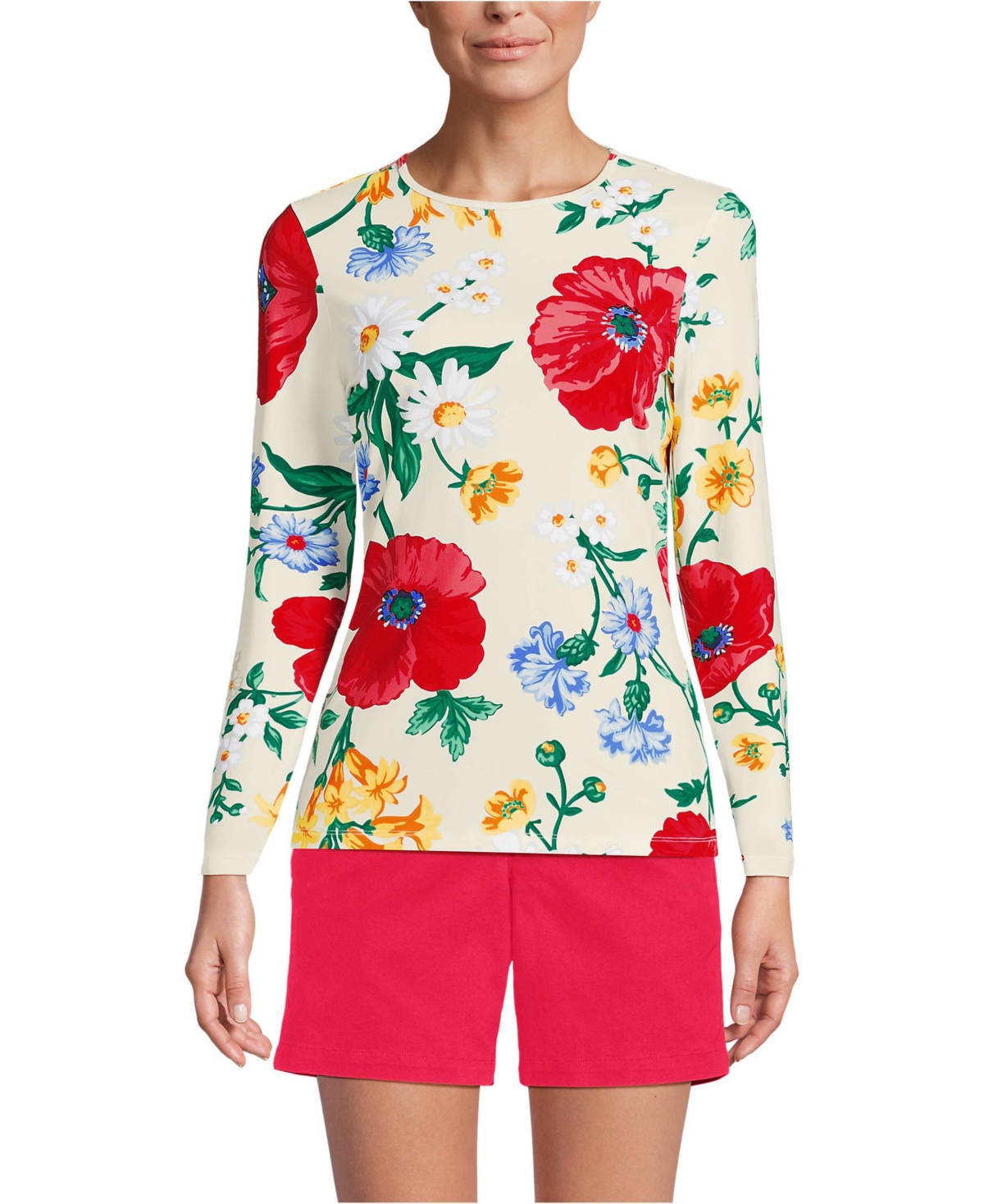 Click here for Lands End Womens Long Sleeve Crewneck Garden Tee -... prices