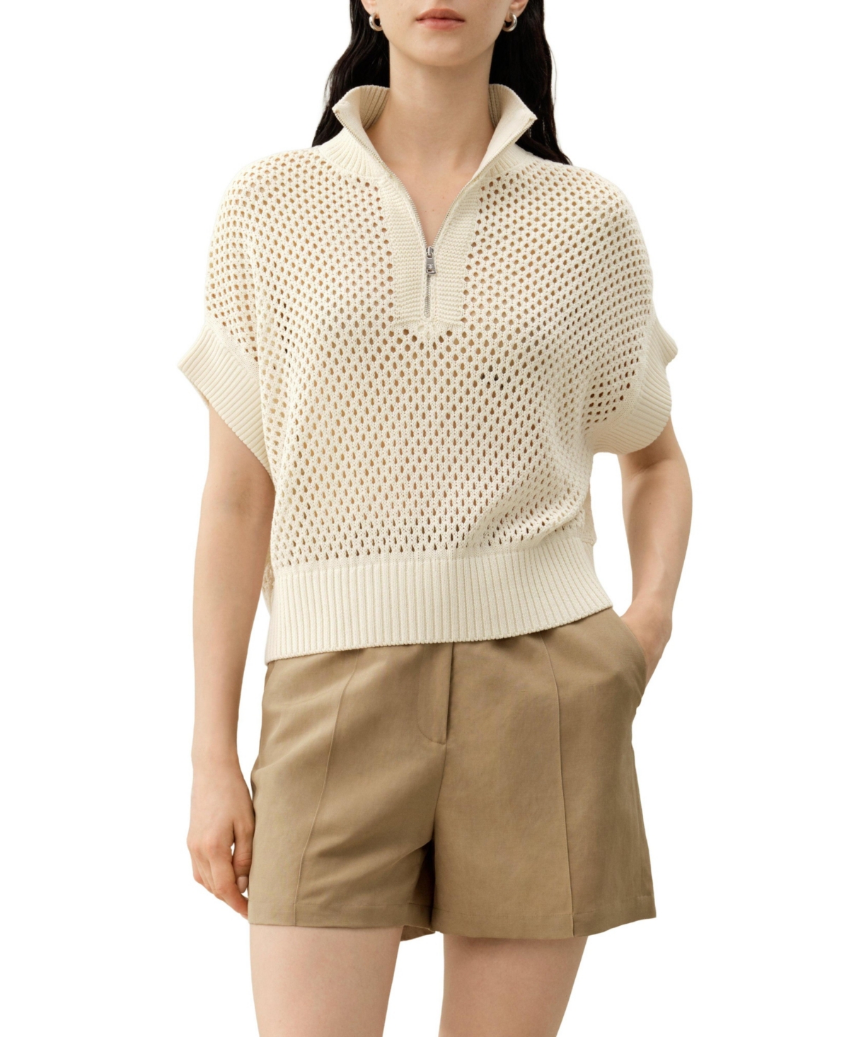 Click here for Lilysilk Womens Toscana Pointelle Embroidered Vest... prices