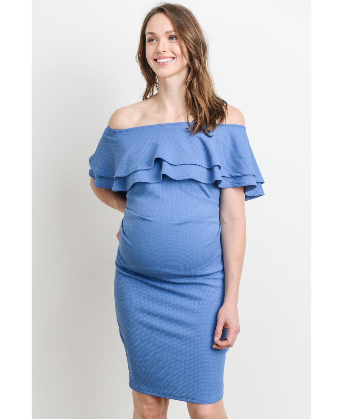 Click here for Hello Miz Maternity Off-the-Shoulder Bodycon Ruche... prices