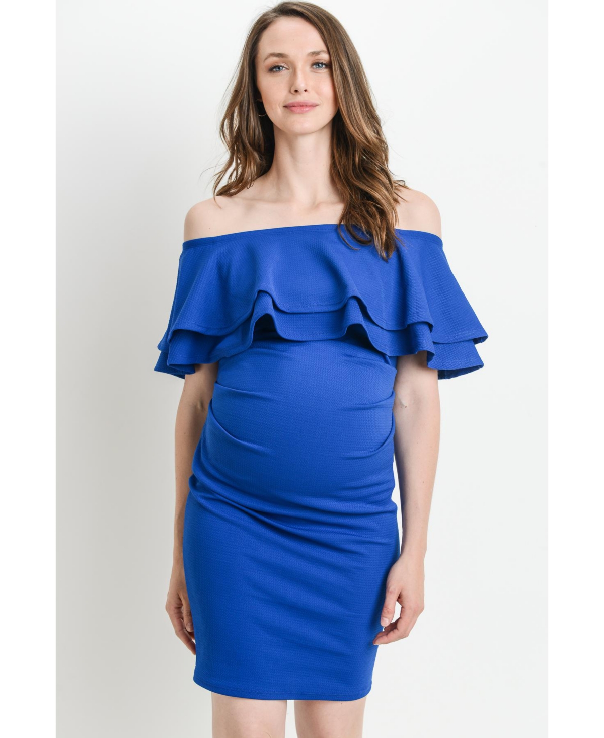 Click here for Hello Miz Maternity Off-the-Shoulder Bodycon Ruche... prices