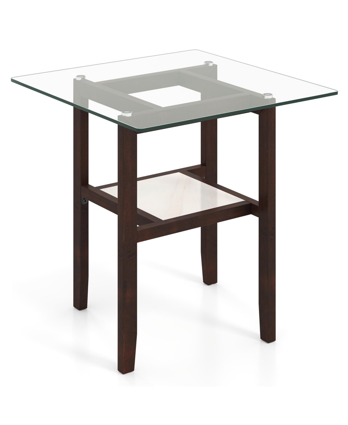 Click here for Slickblue Square Glass Coffee Table 2 Tier with Sh... prices