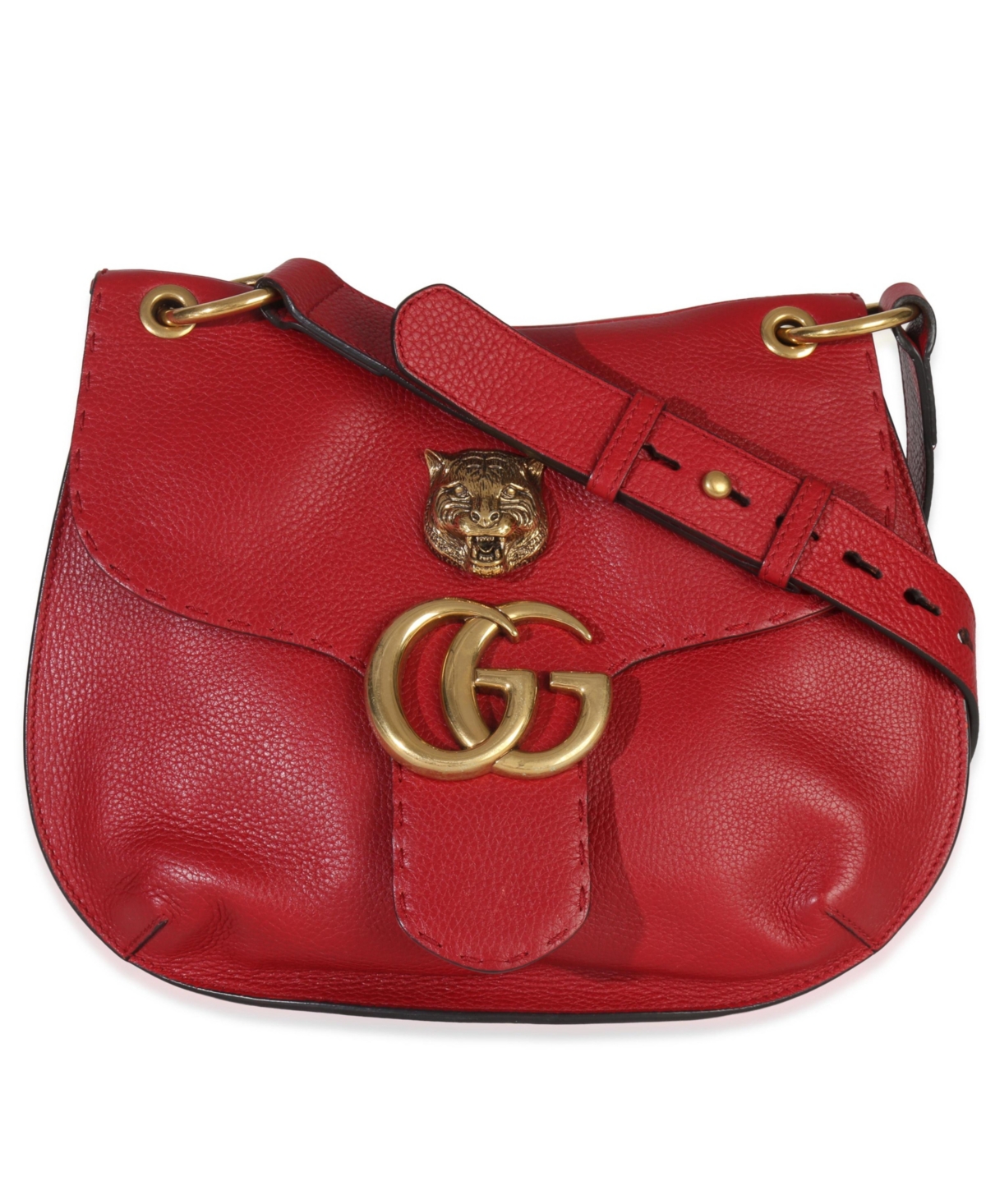 Click here for Pre-Owned Gucci Red Cellarius Calfskin Feline Gg M... prices