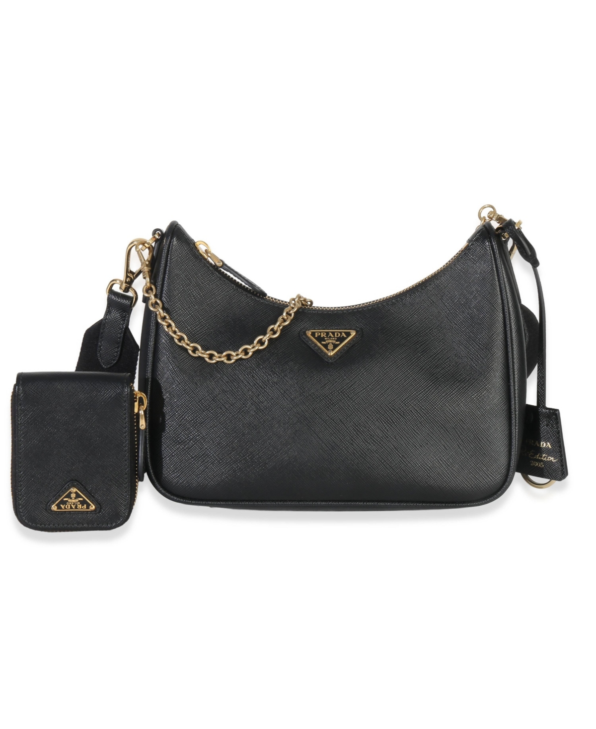 Click here for Pre-Owned Prada Black Saffiano Lux Re-Edition 2005... prices