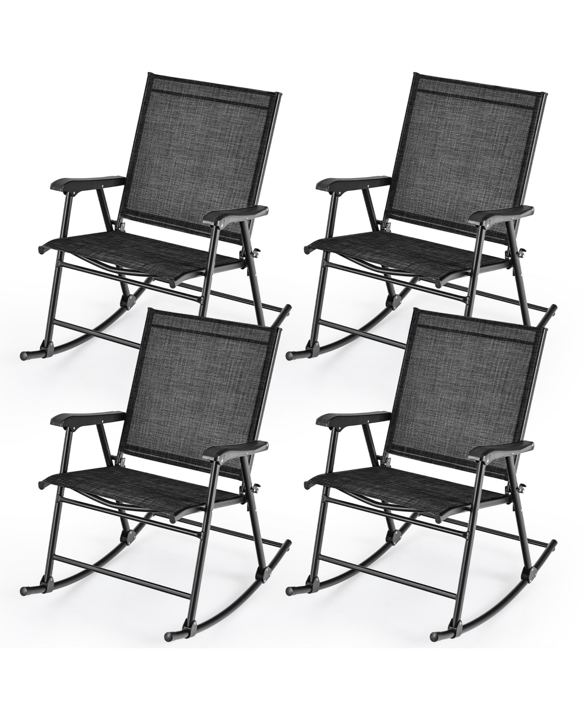 Click here for Gymax 4pcs Patio Folding Rocking Chair Heavy-Duty... prices