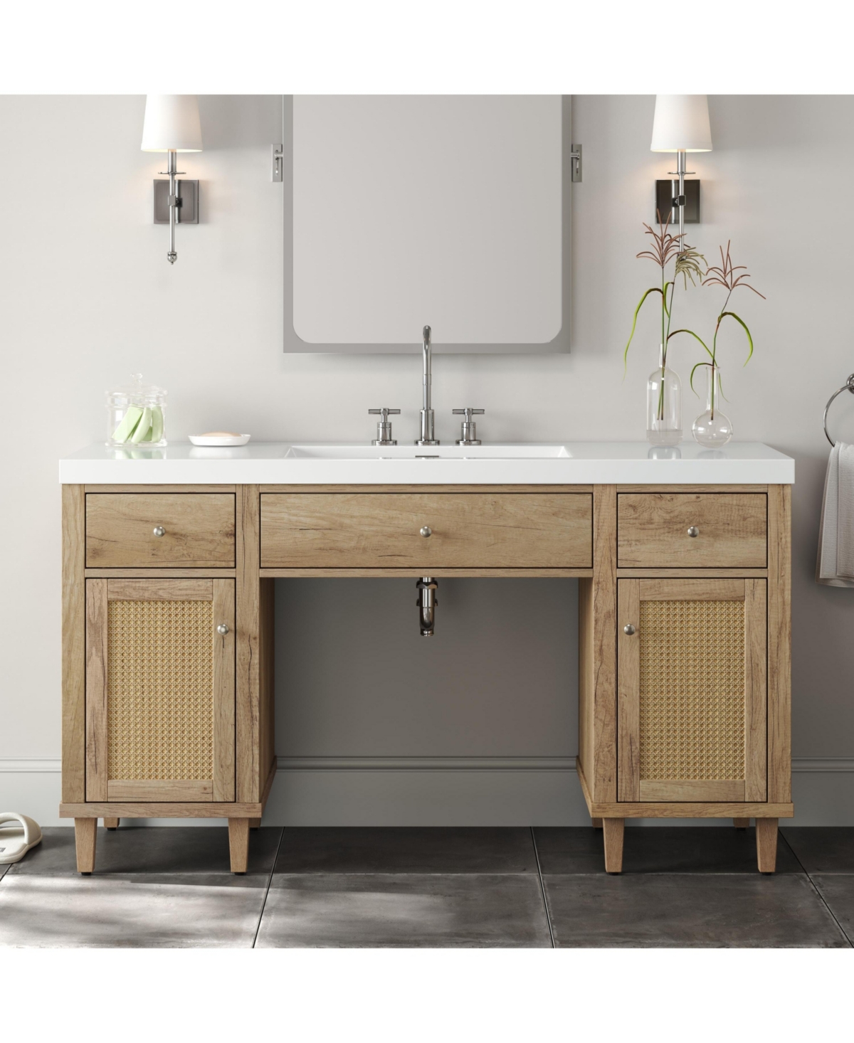 Click here for Busdays 60 Inch Bathroom Vanity with Sink Modern S... prices