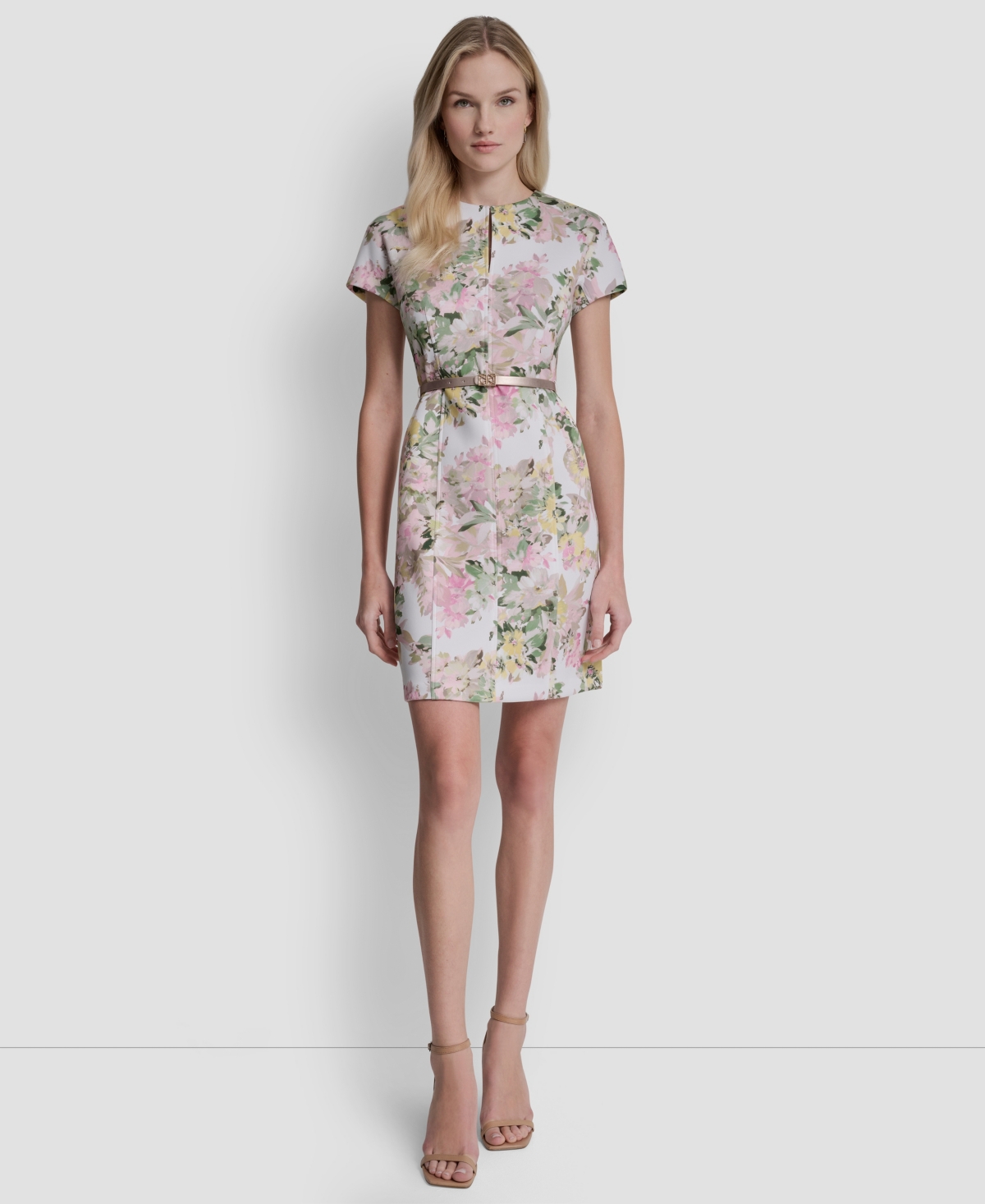 Click here for Dkny Womens Short-Sleeve Crewneck A-Line Dress - I... prices