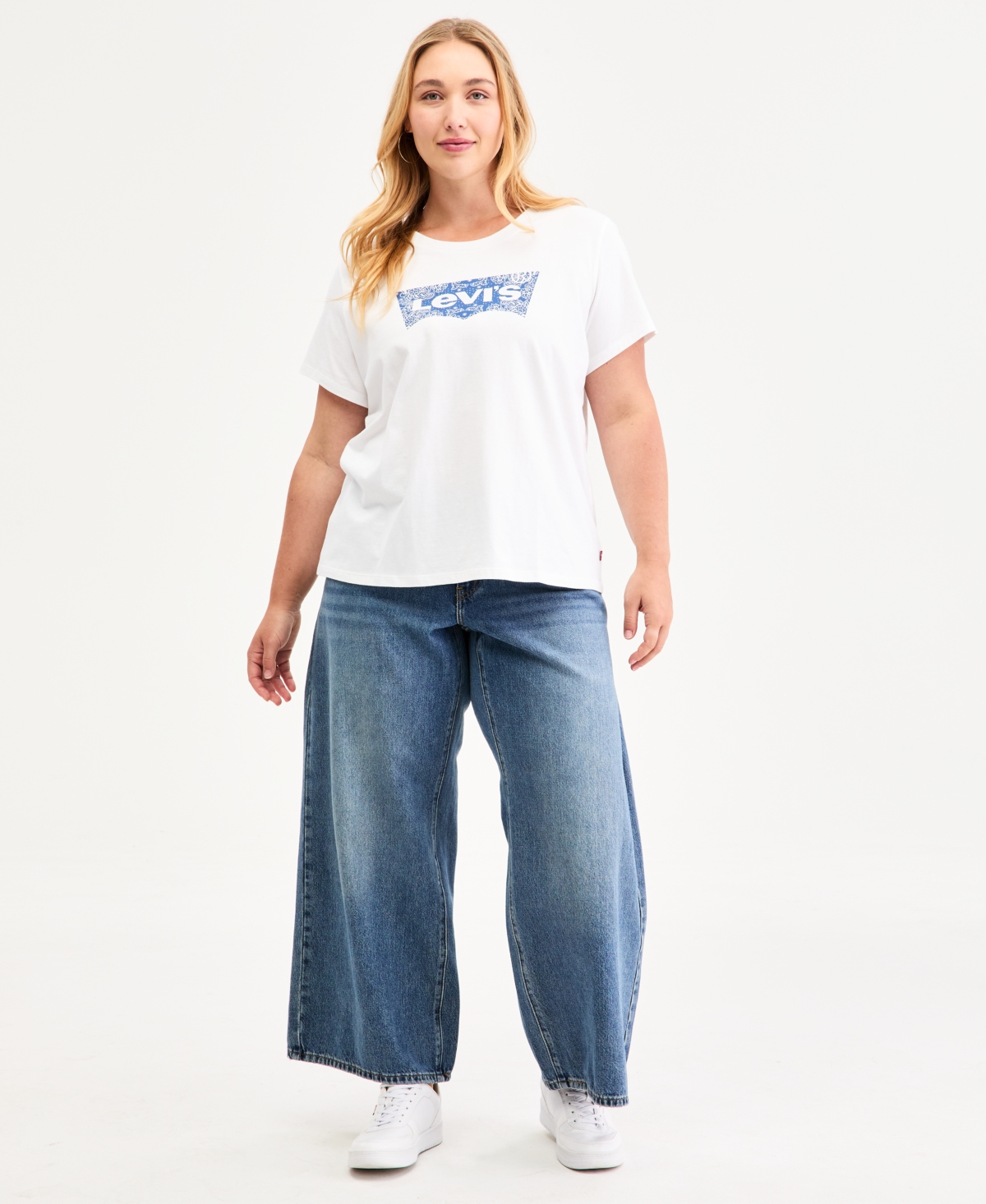 Click here for Levis Trendy Plus Size Perfect Logo Cotton T-Shirt... prices