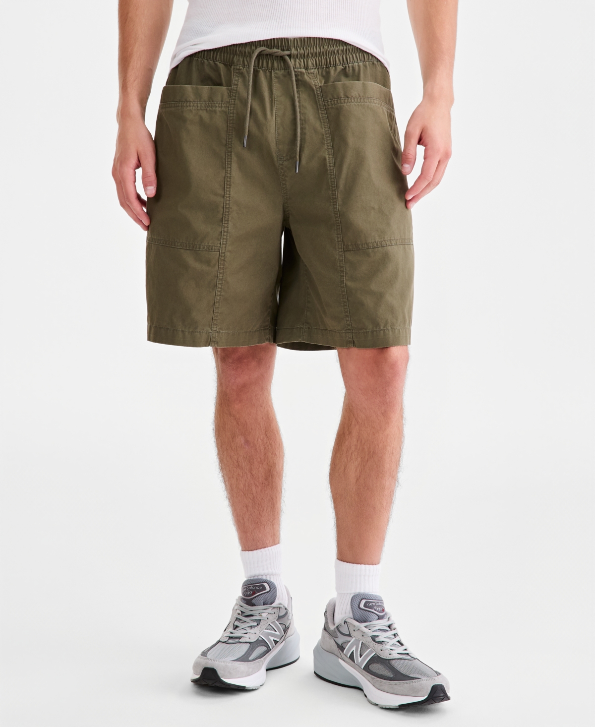 Click here for Sun + Stone Mens Josh Cotton 8 Pull-On Shorts  Mac... prices