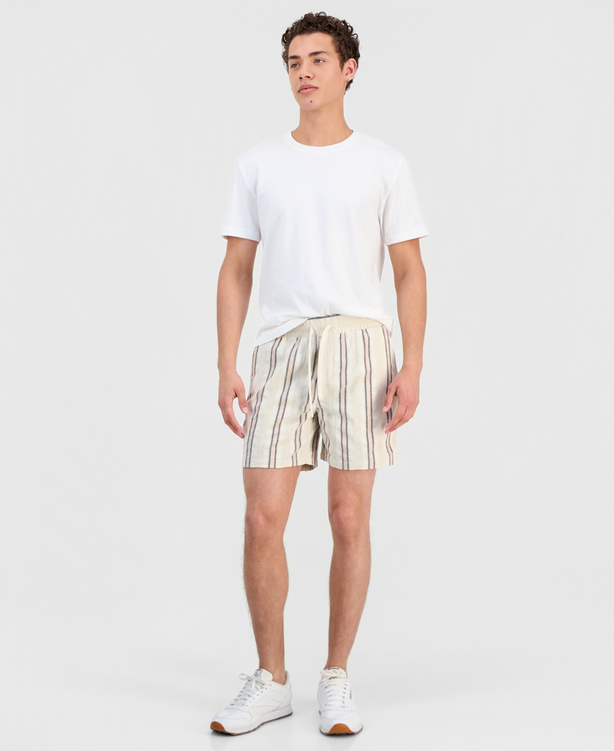 Click here for Sun + Stone Mens Chester Cotton Striped 6 Pull-On... prices