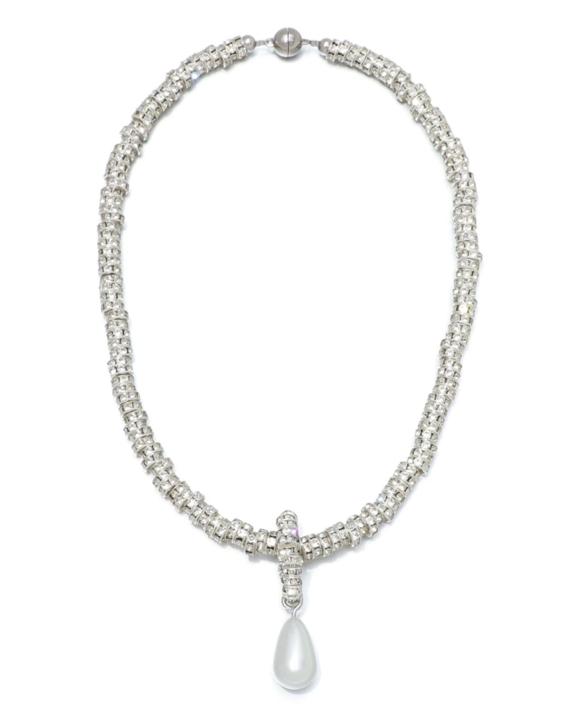 Click here for Adornia Silver Oversized Pearl Magnetic Clasp Chai... prices