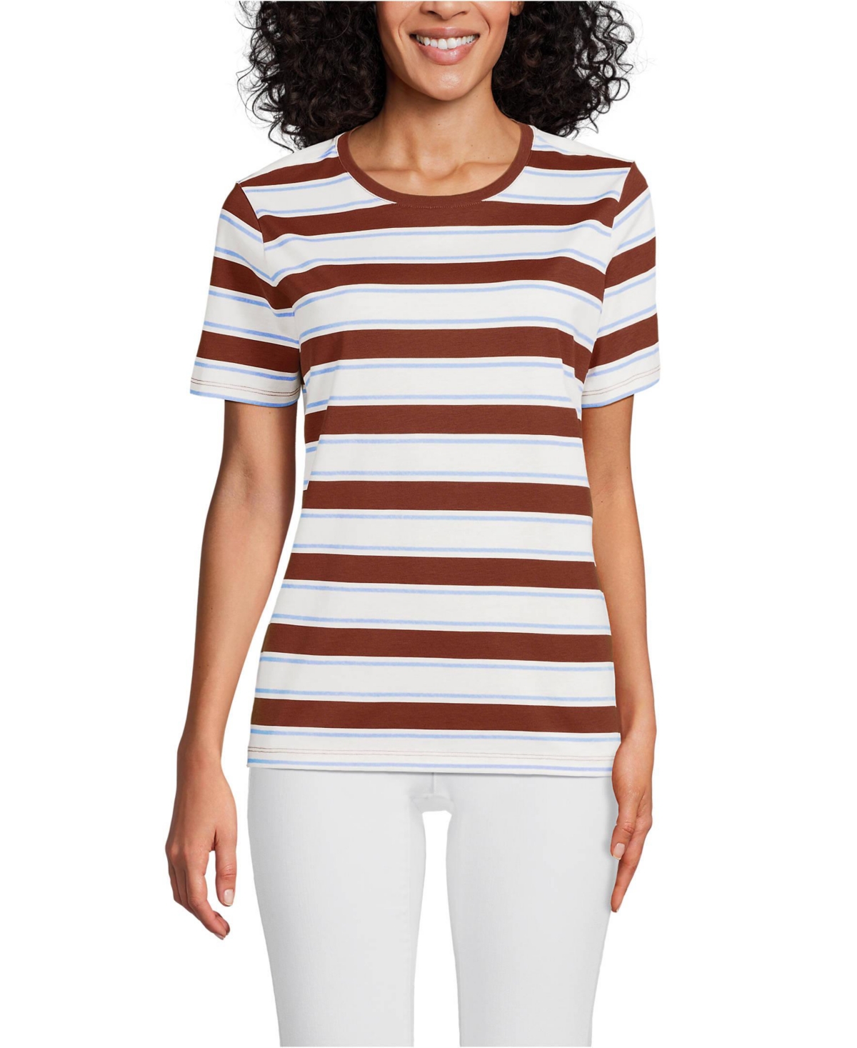 Click here for Lands End Womens Relaxed Supima Cotton Crew Neck T... prices