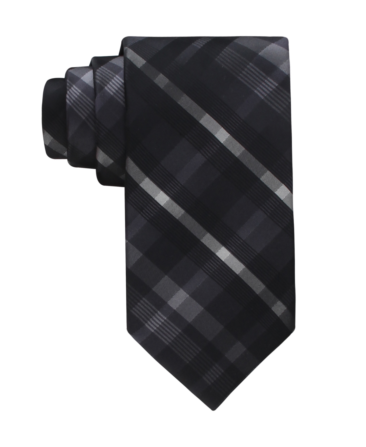 Click here for Calvin Klein Mens Drogo Plaid Pattern Tie - Black prices
