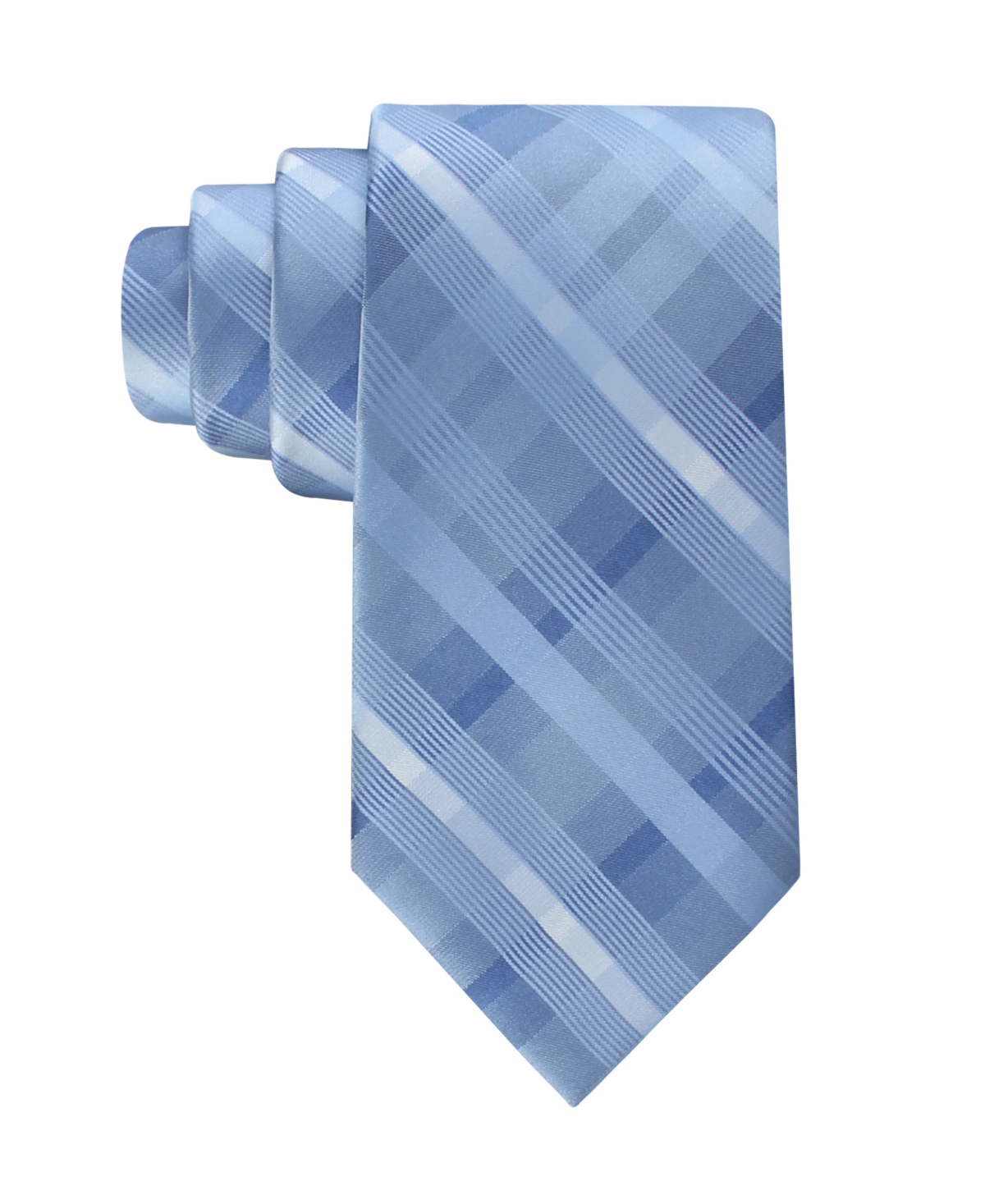 Click here for Calvin Klein Mens Drogo Plaid Pattern Tie - Blue prices